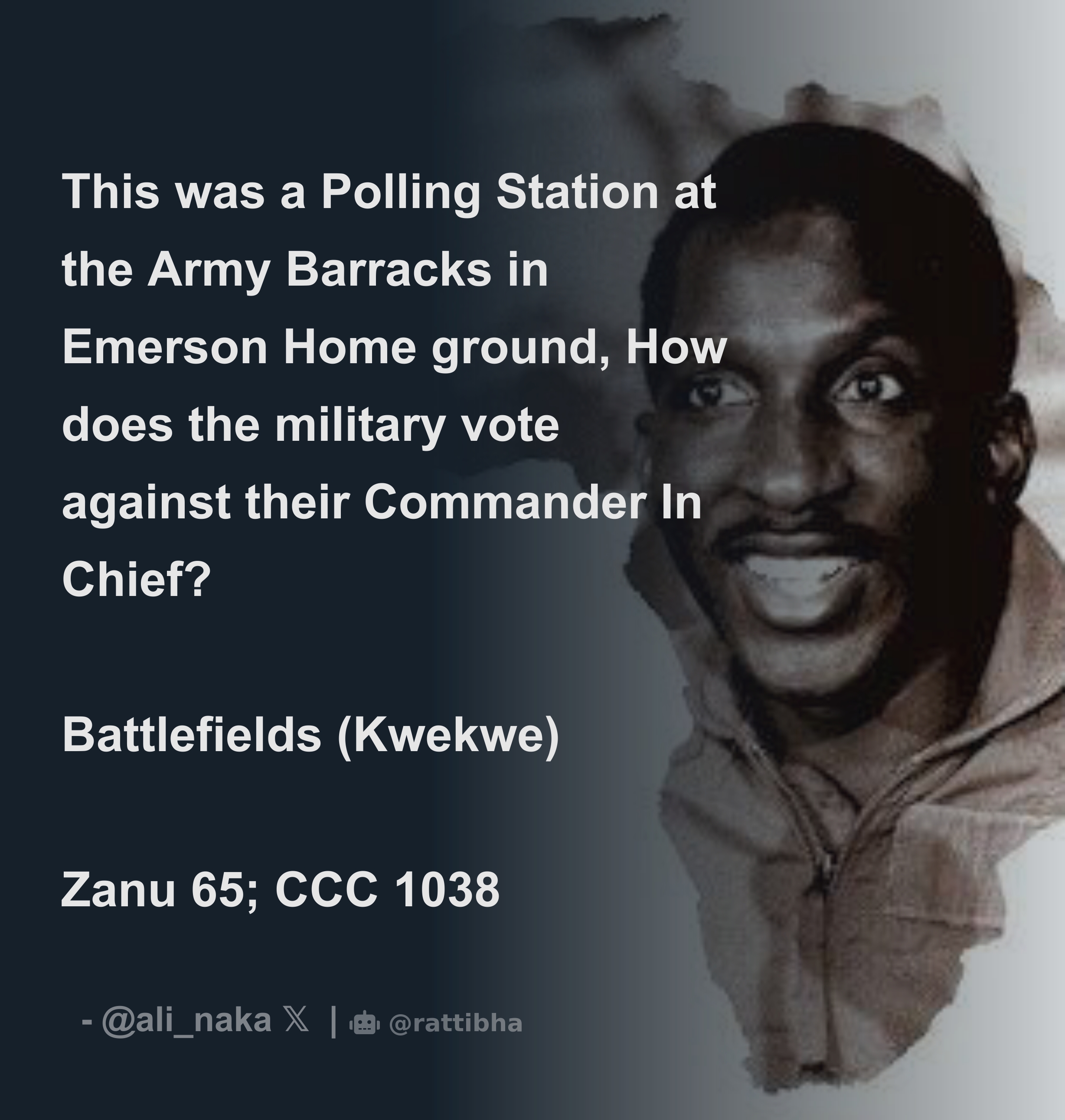 This was a Polling Station at the Army Barracks in Emerson Home ground ...