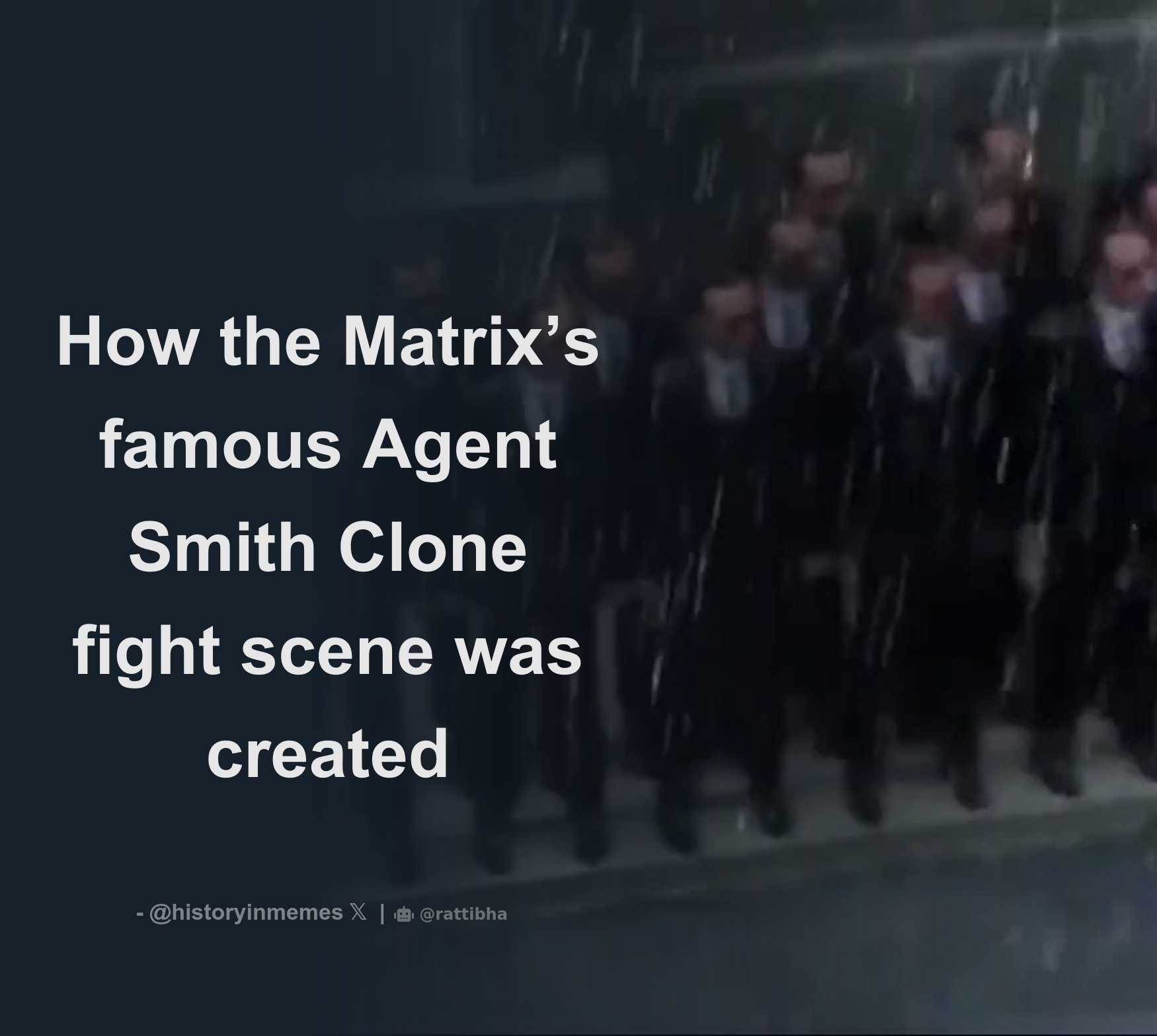 How the Matrix’s famous Agent Smith Clone fight scene was created ...