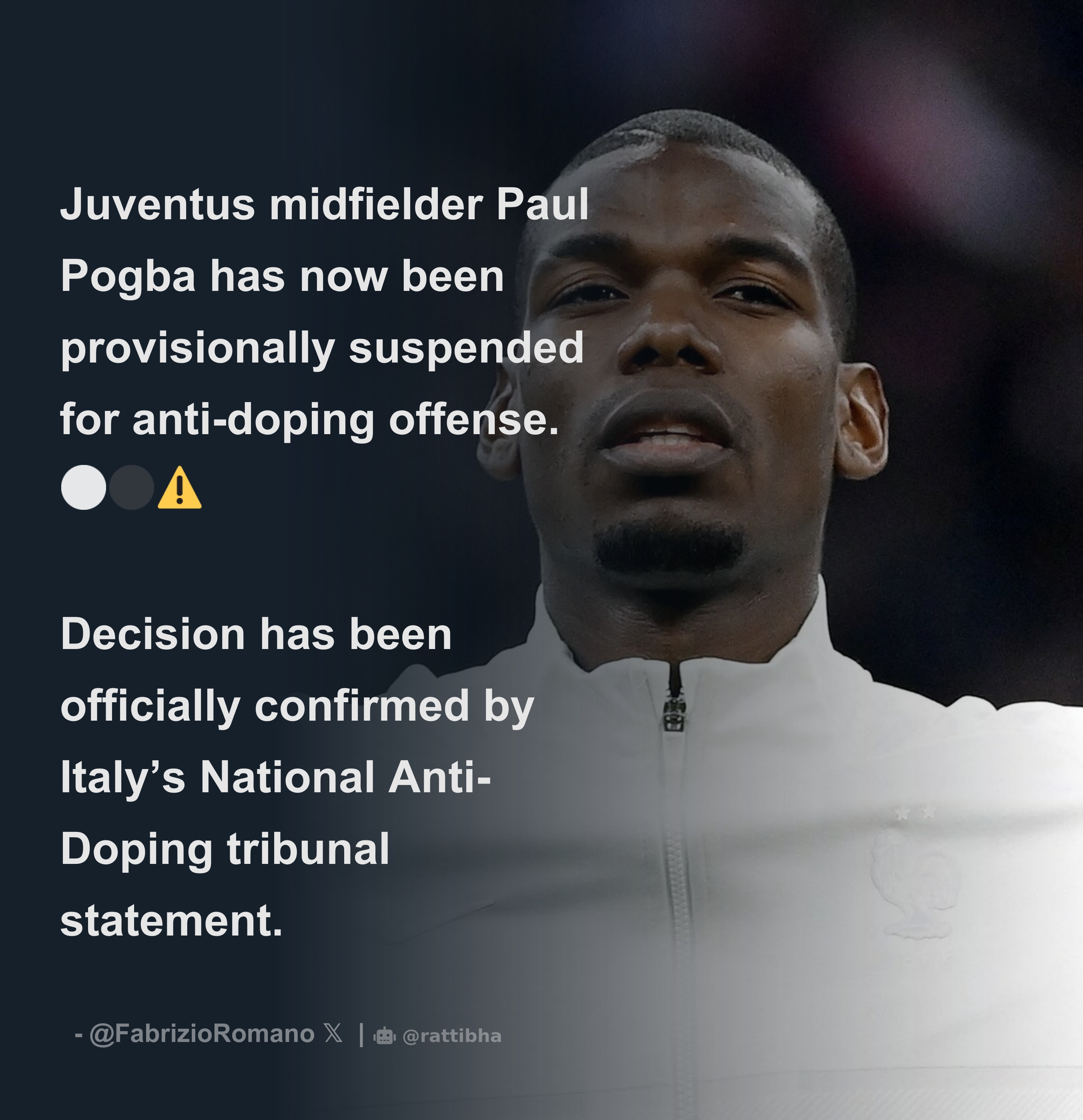 Juventus midfielder Paul Pogba has now been provisionally suspended for ...