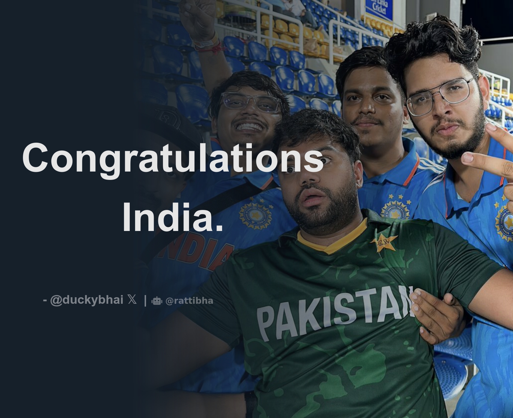 Congratulations India. - Thread from Ducky Bhai @duckybhai - Rattibha