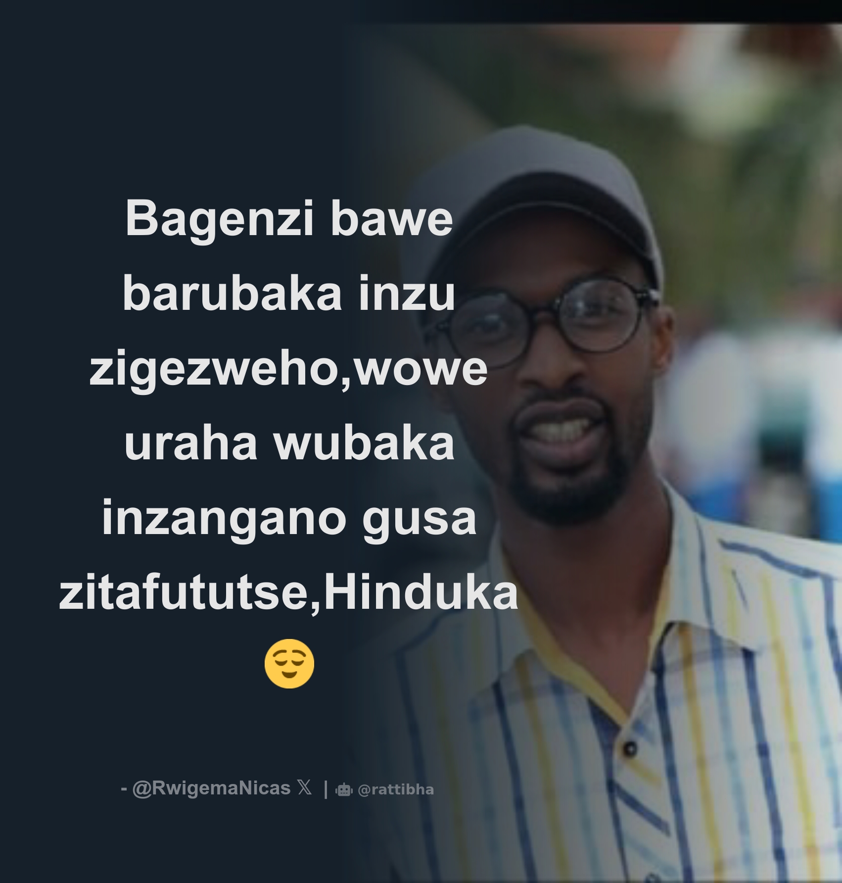 Bagenzi bawe barubaka inzu zigezweho,wowe uraha wubaka inzangano gusa ...