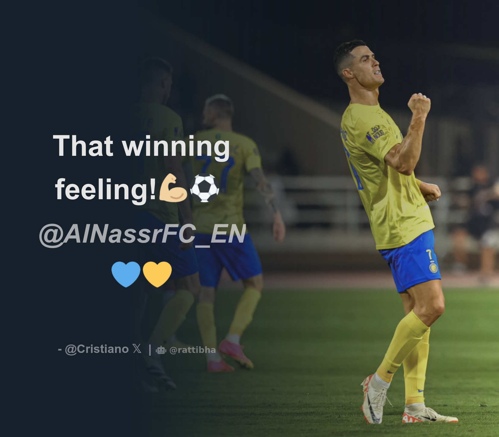 That winning feeling!💪🏼⚽️ @AlNassrFC_EN 💙💛 - Download Tweet Image from ...