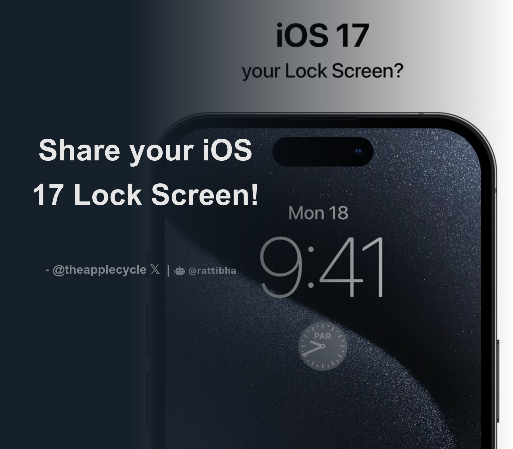 Share your iOS 17 Lock Screen! - Download Tweet Image from Apple Cycle ...