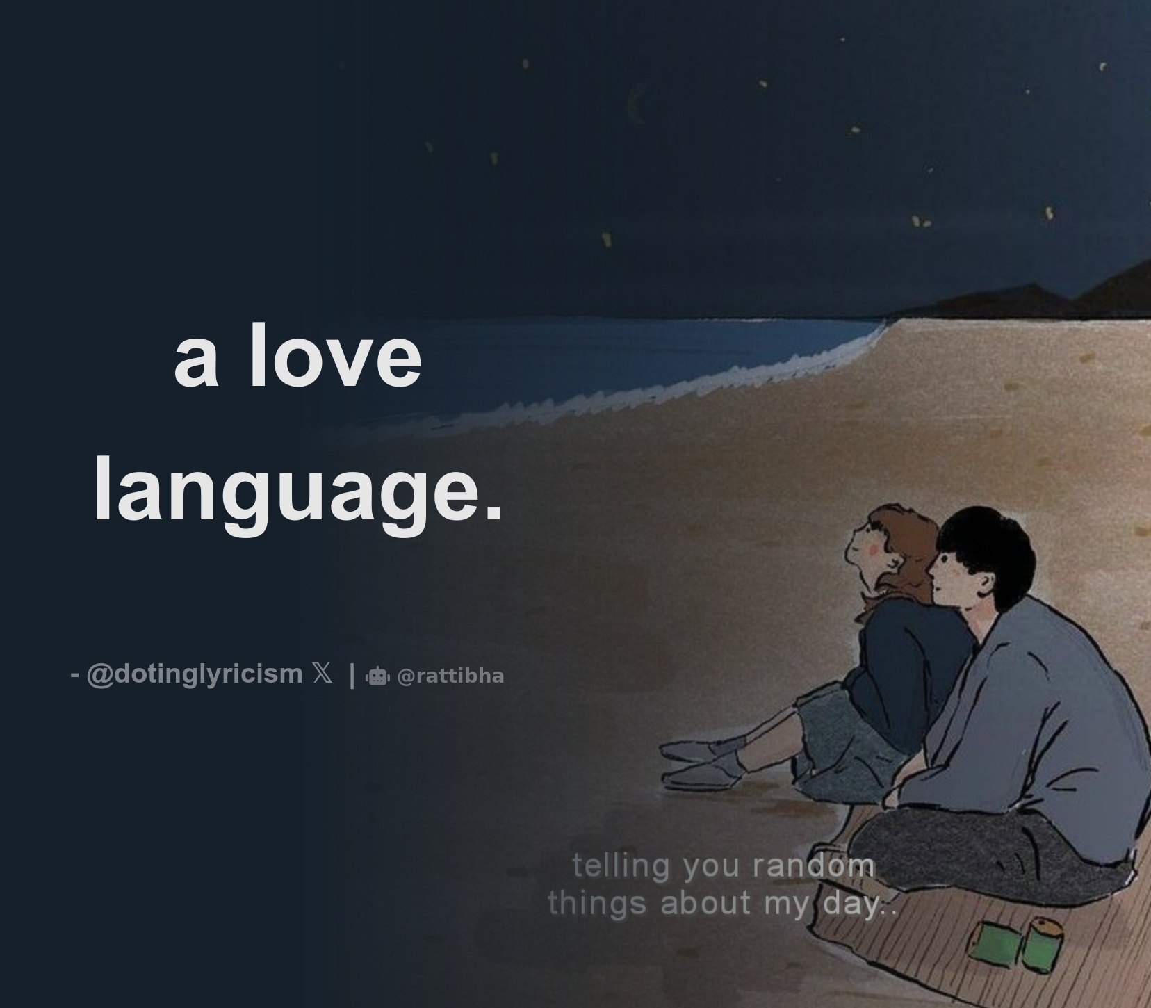 a love language. - Thread from . @dotinglyricism - Rattibha