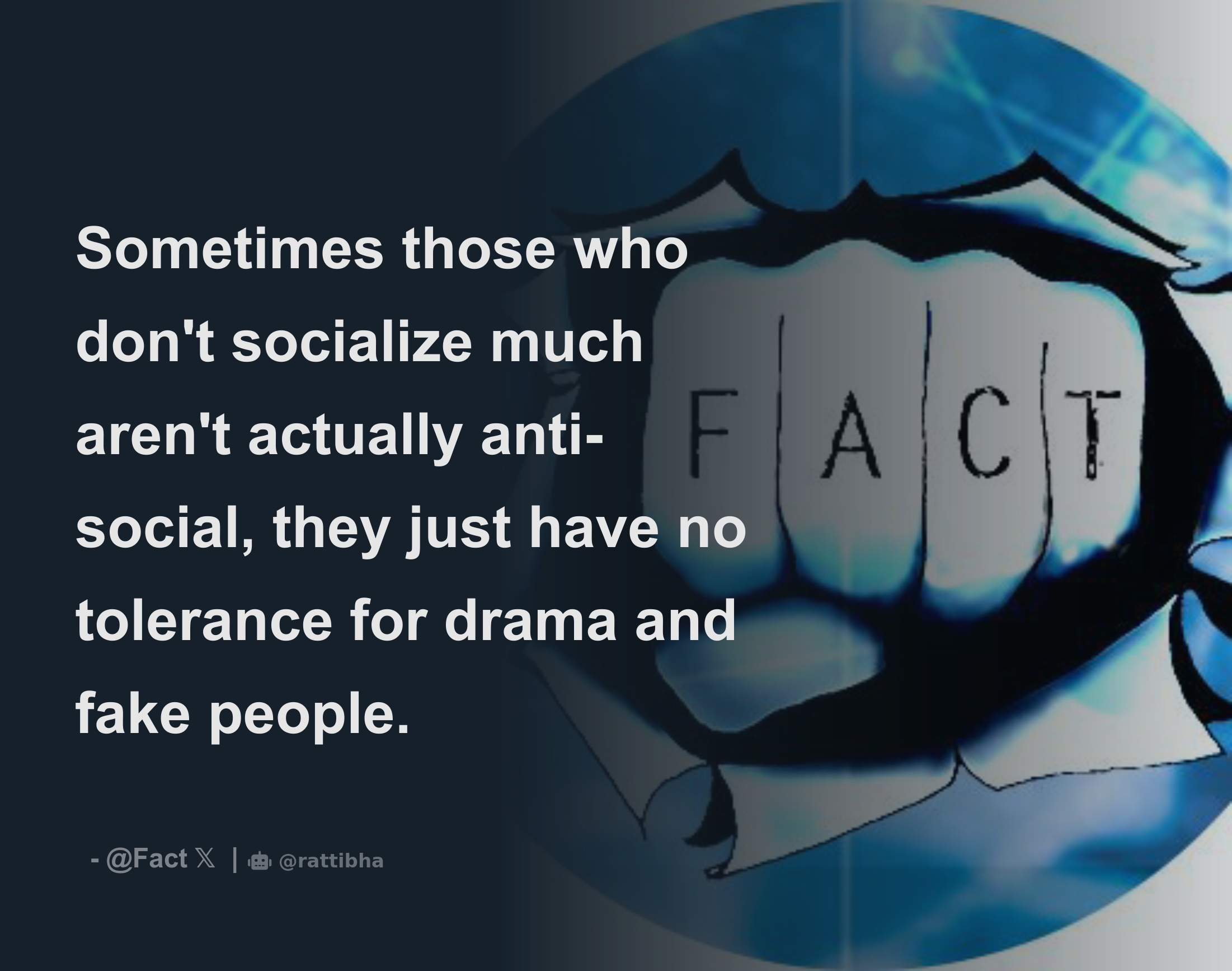 Sometimes those who don't socialize much aren't actually anti-social ...