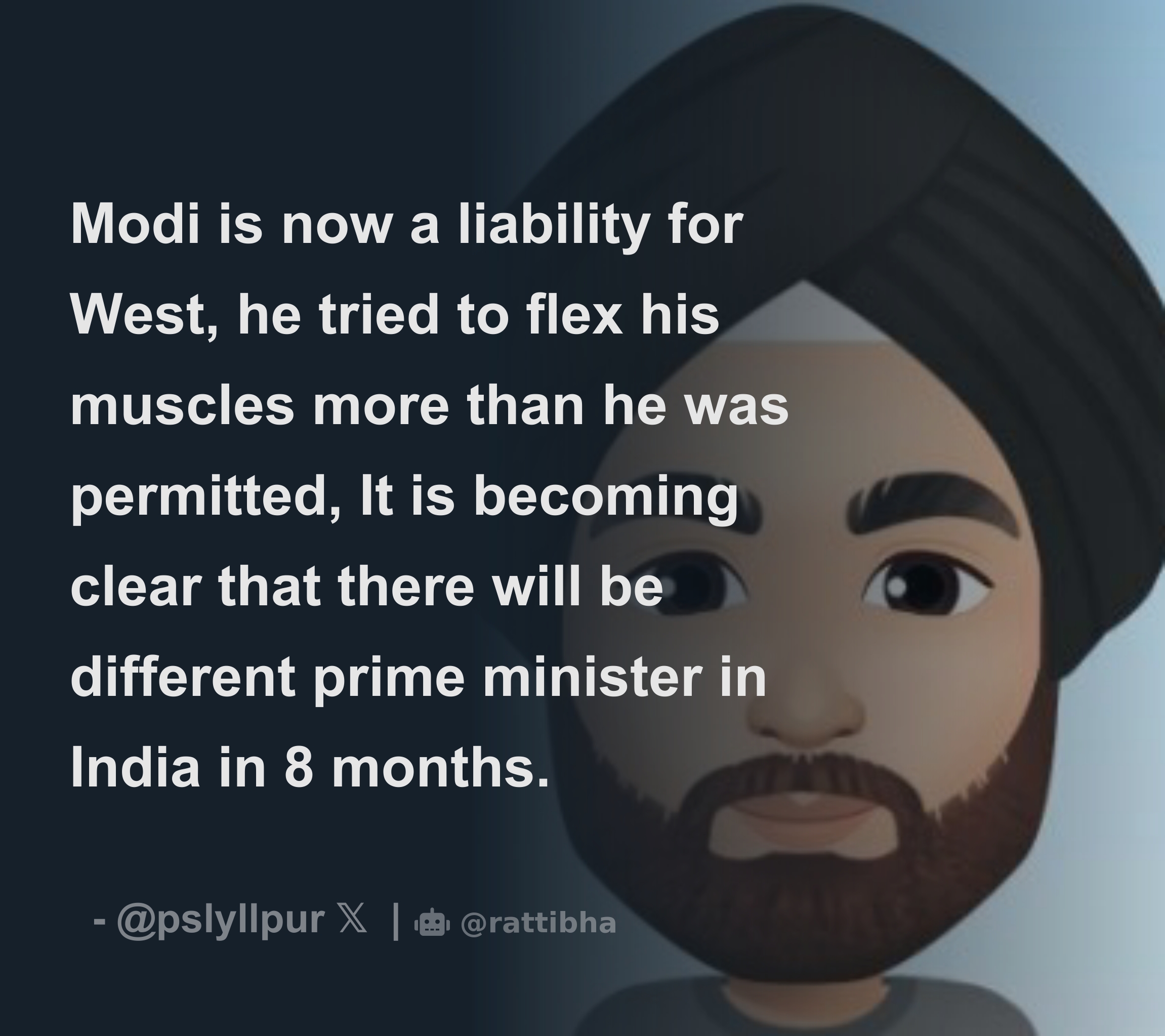 Modi is now a liability for West, he tried to flex his muscles more ...