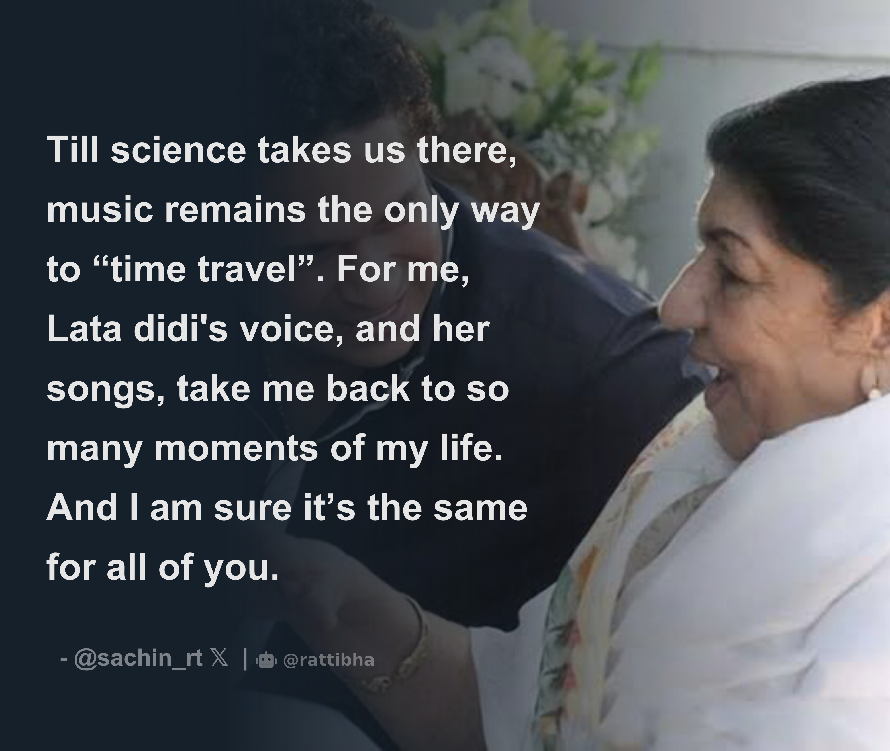 Till science takes us there, music remains the only way to “time travel ...