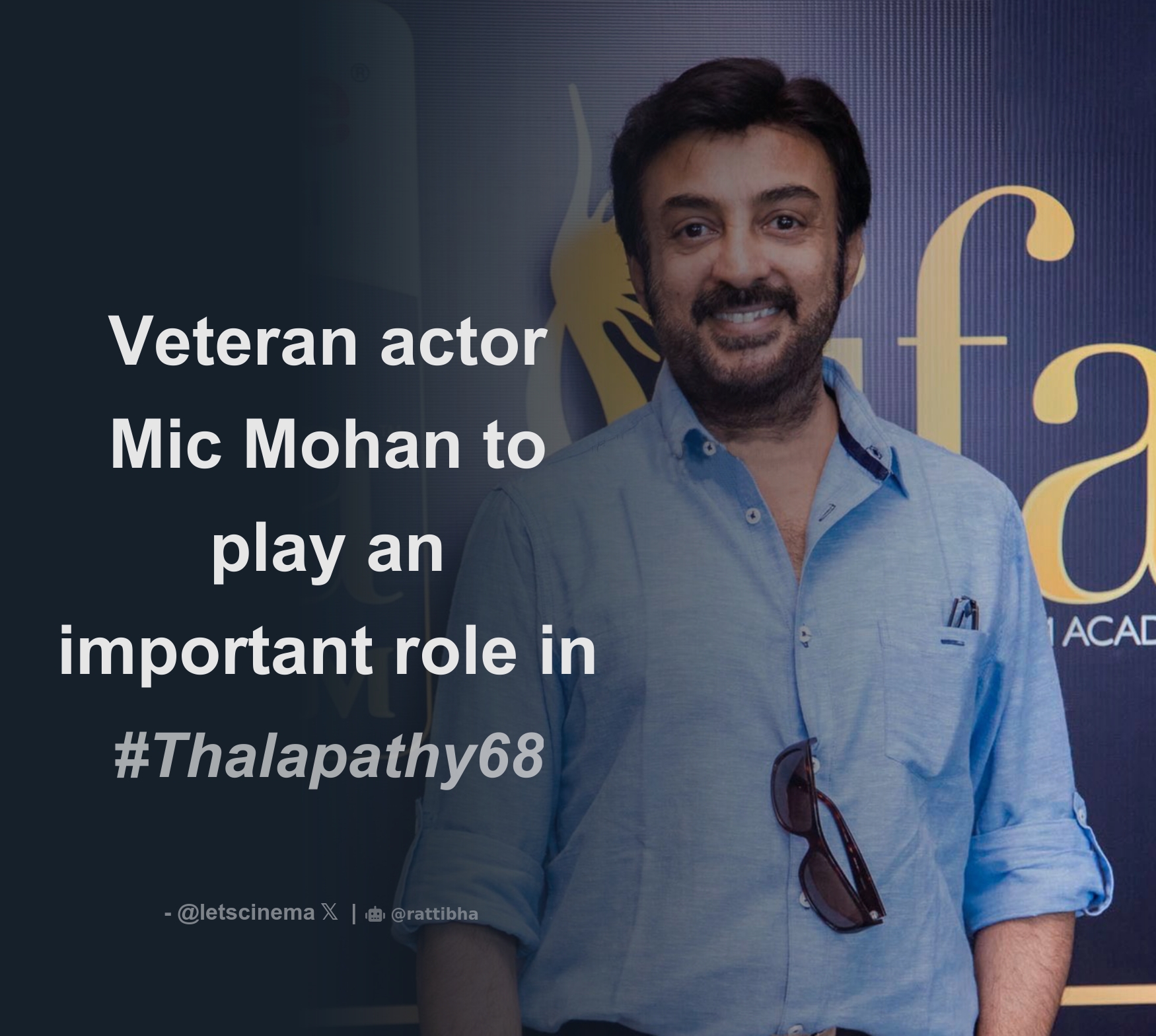 Veteran actor Mic Mohan to play an important role in #Thalapathy68 ...