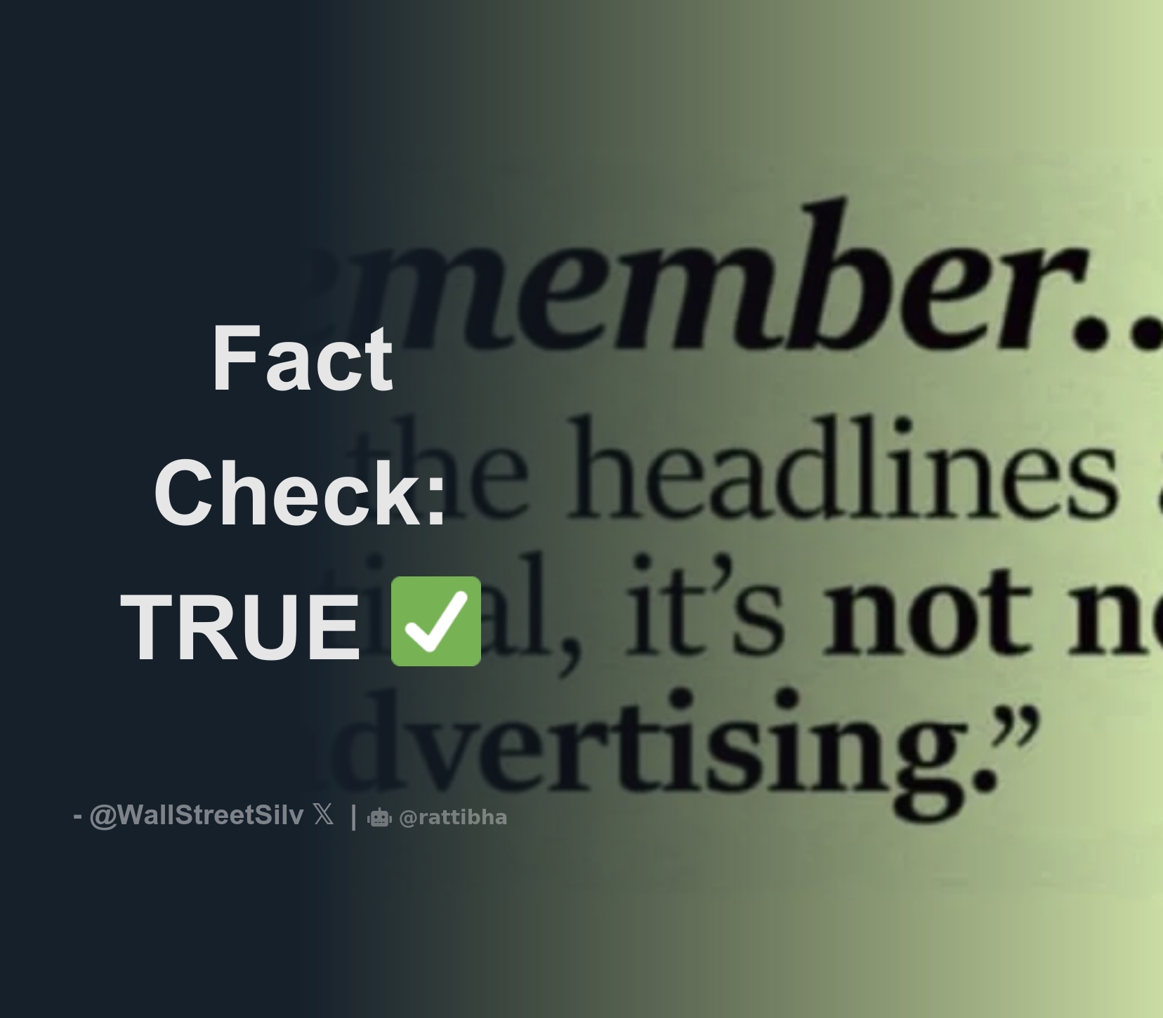 Fact Check: TRUE - Download Tweet Image from Wall Street Silver ...