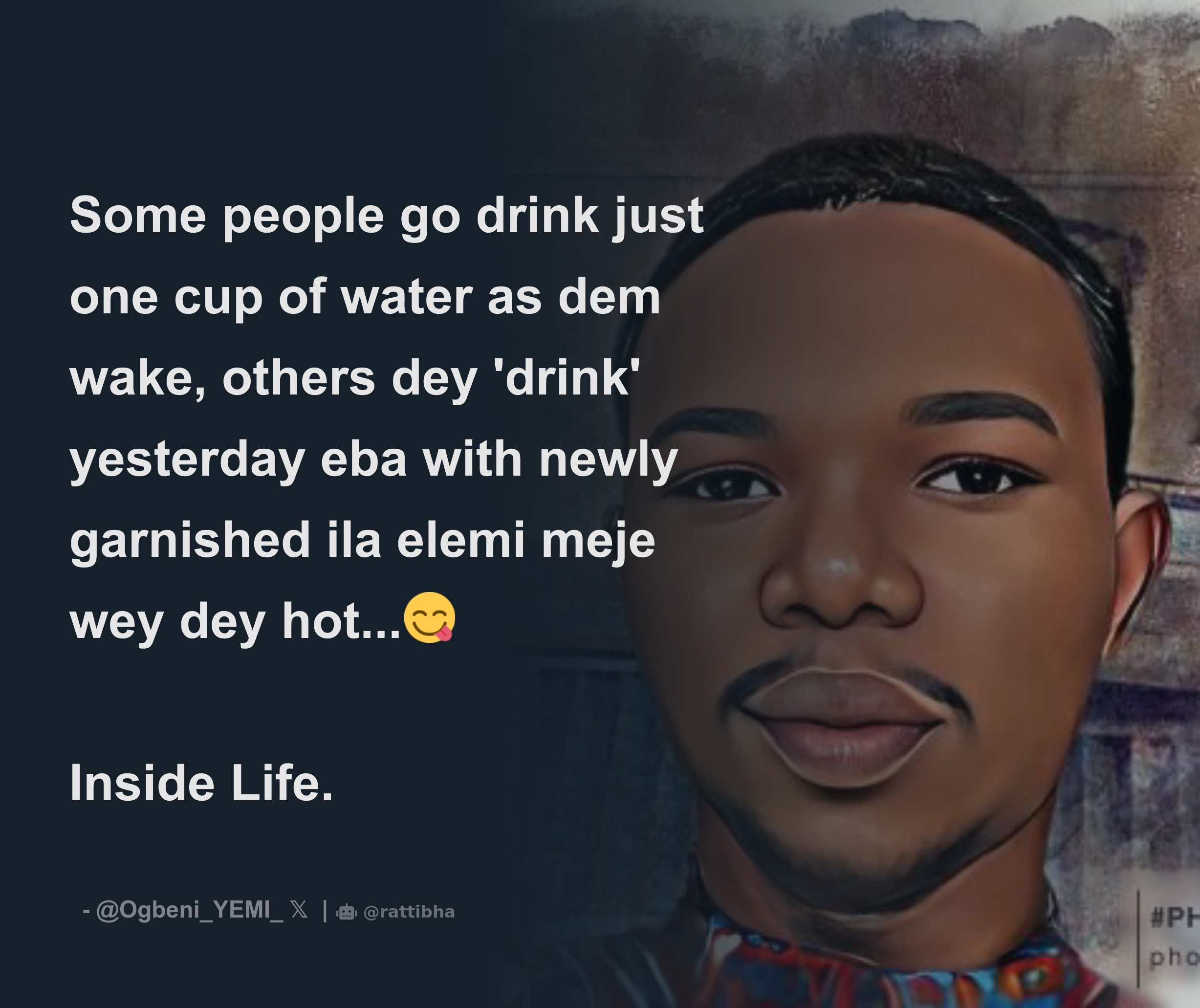 Some people go drink just one cup of water as dem wake, others dey ...