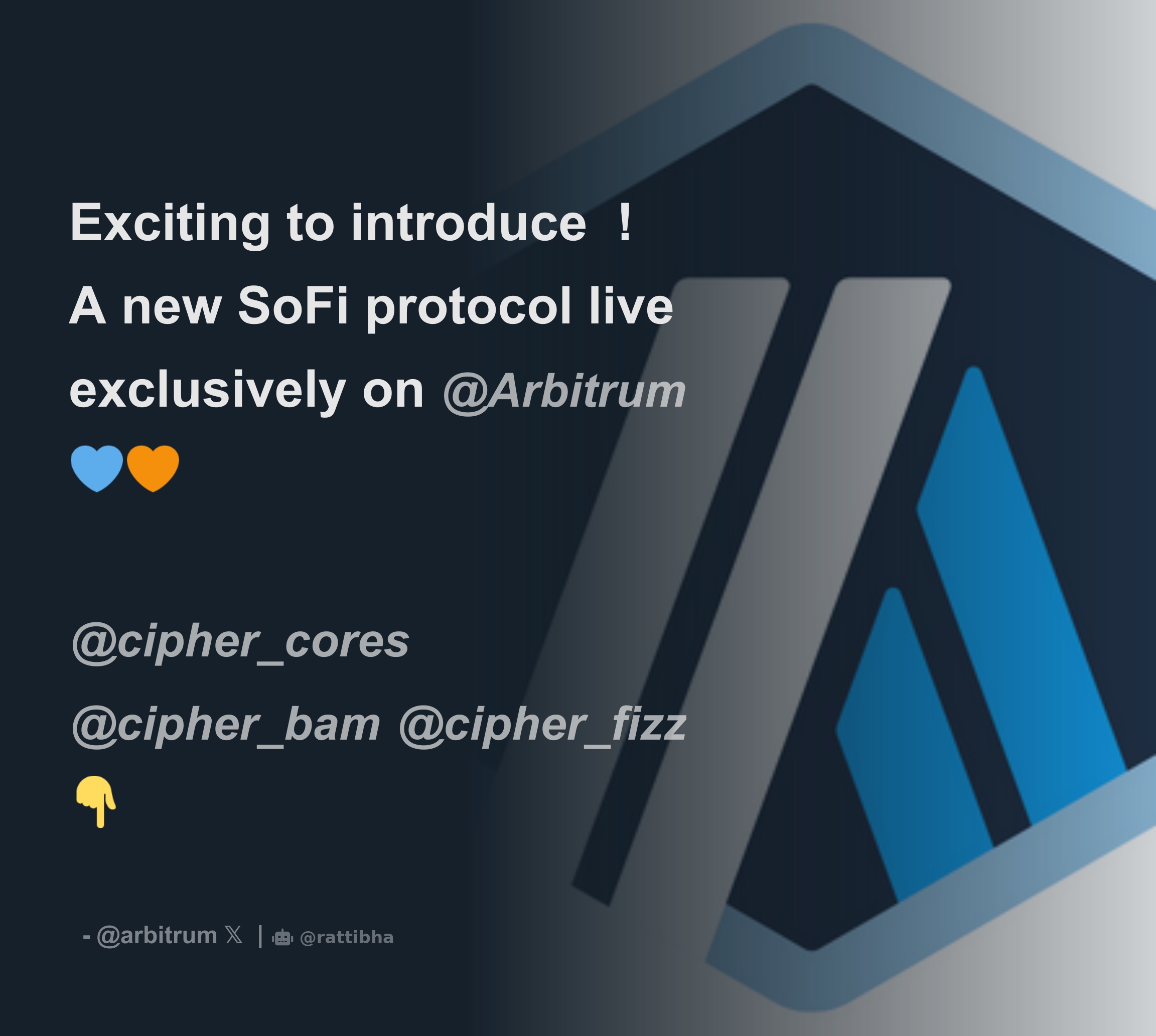 Exciting to introduce https://t.co/MkWvWPV1RB! A new SoFi protocol live ...