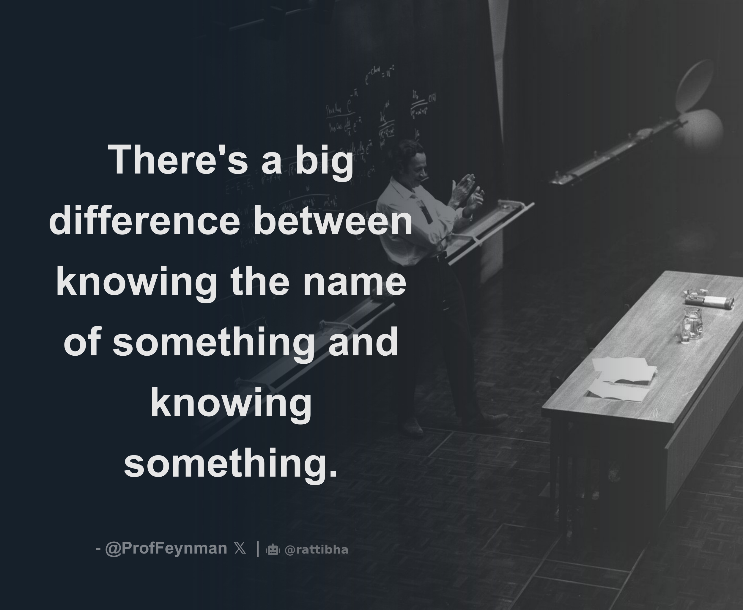 There's a big difference between knowing the name of something and ...