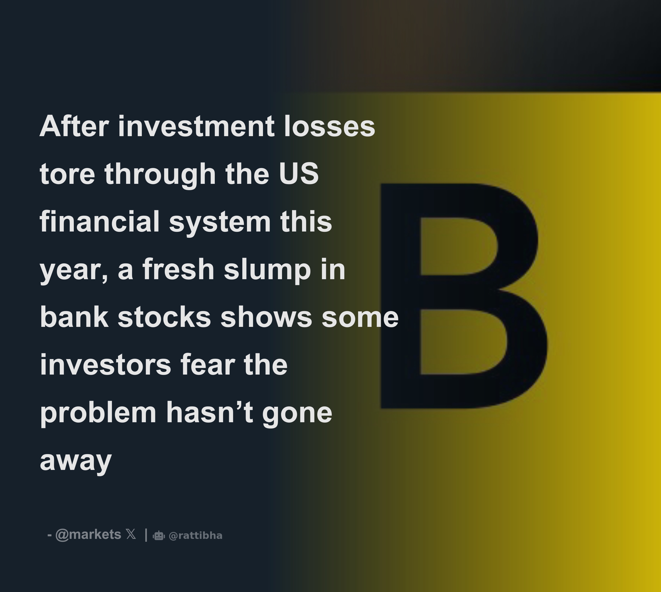 After investment losses tore through the US financial system this year ...