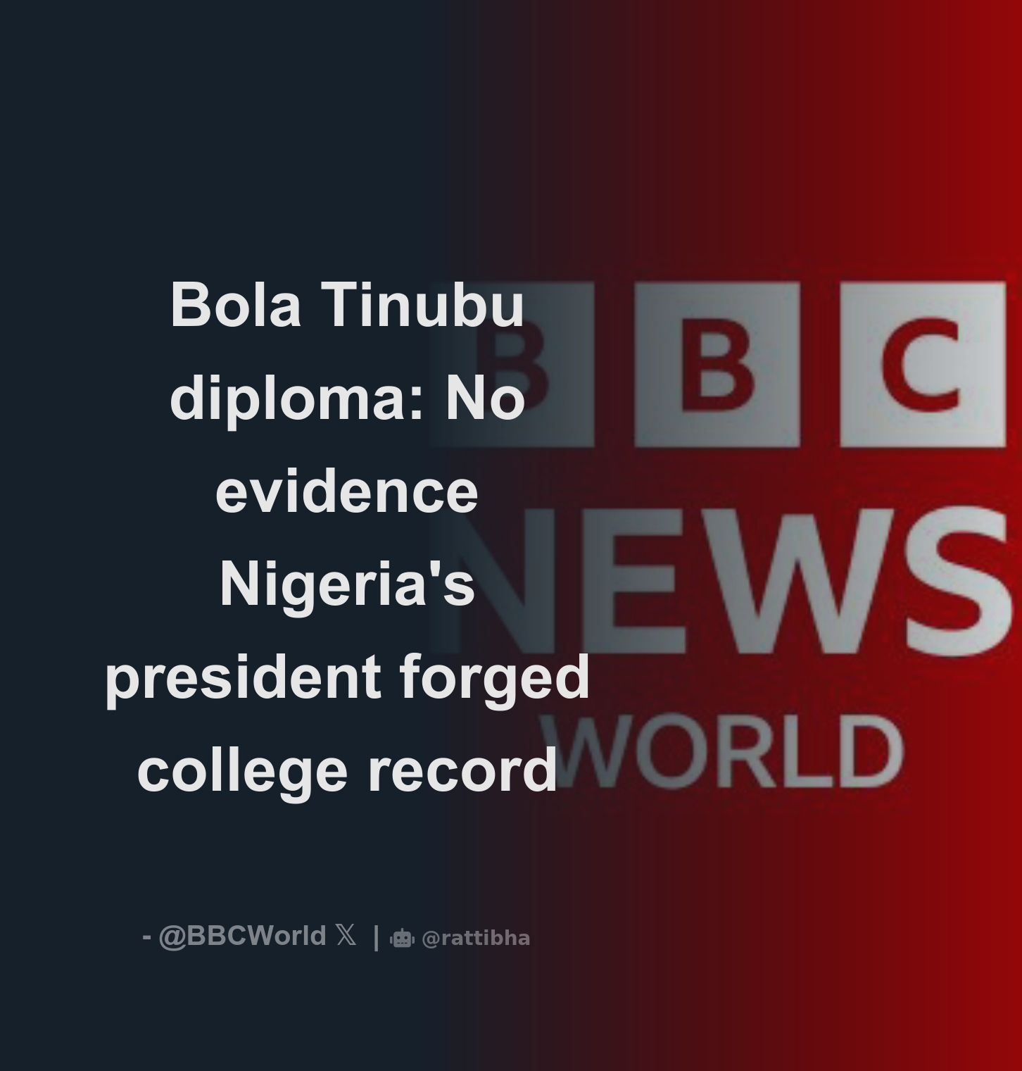 Bola Tinubu diploma: No evidence Nigeria's president forged college record - Download Tweet ...
