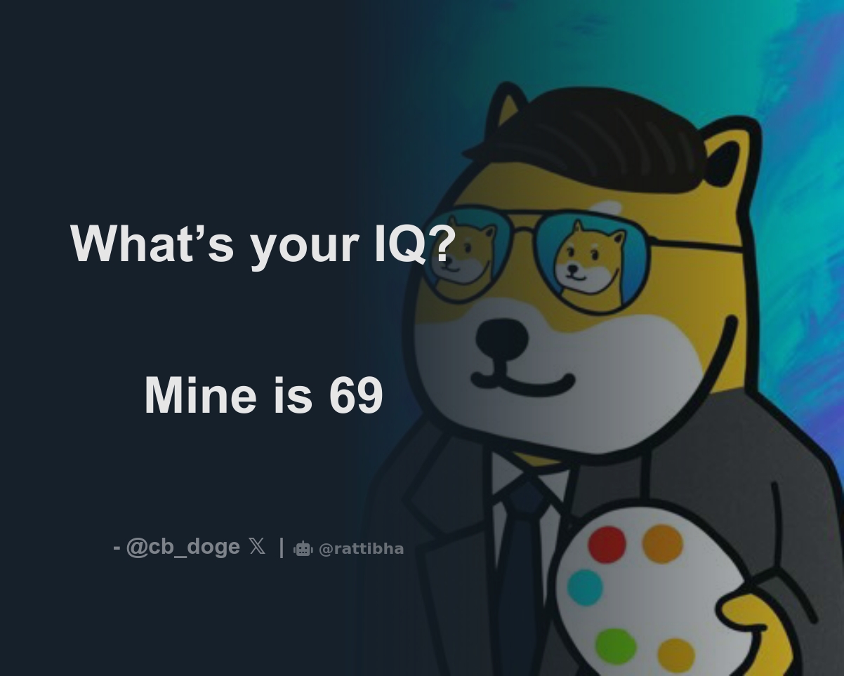 What’s your IQ? Mine is 69 - Download Tweet Image from DogeDesigner @cb_doge - Rattibha