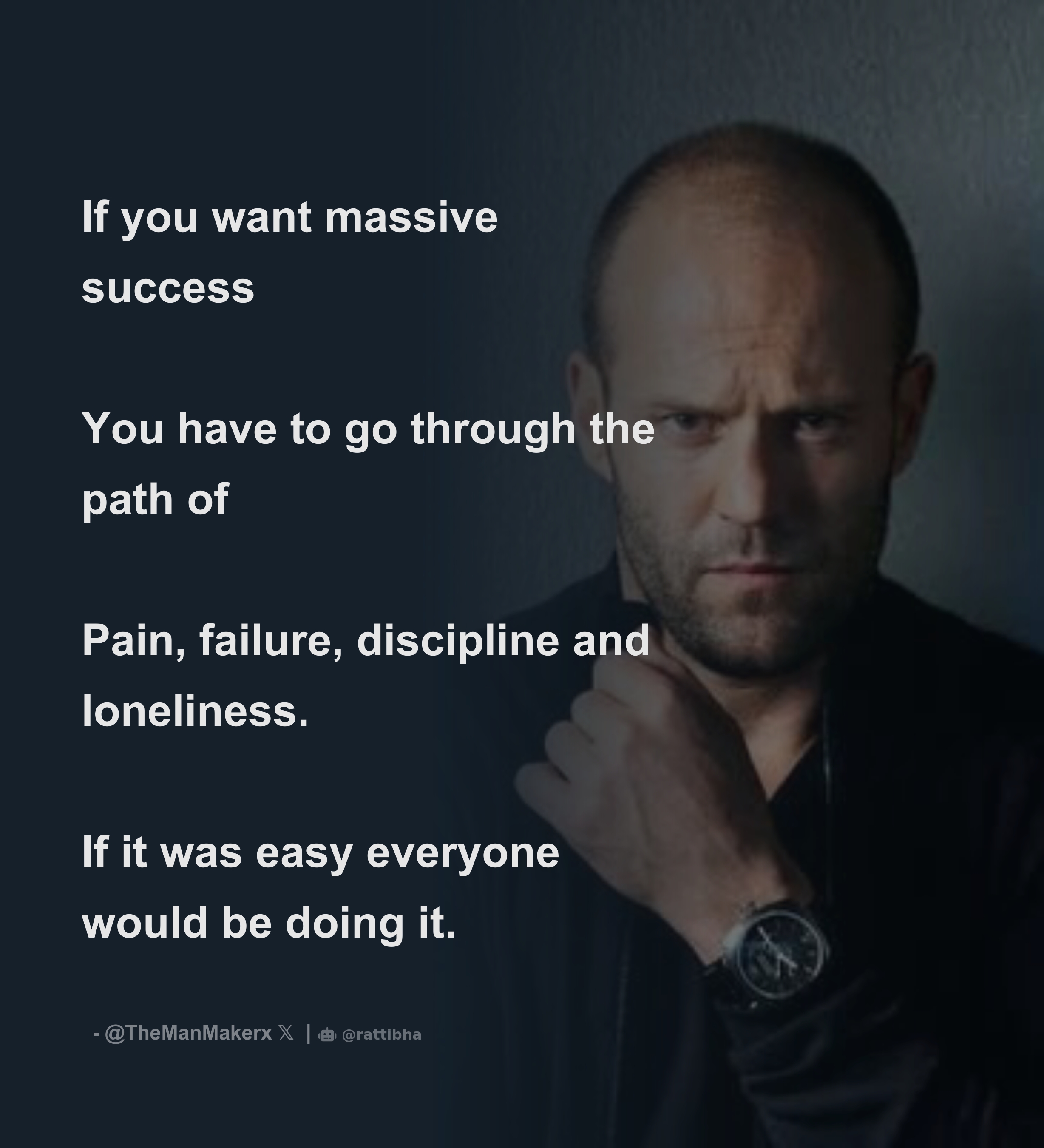 If you want massive success You have to go through the path of Pain ...