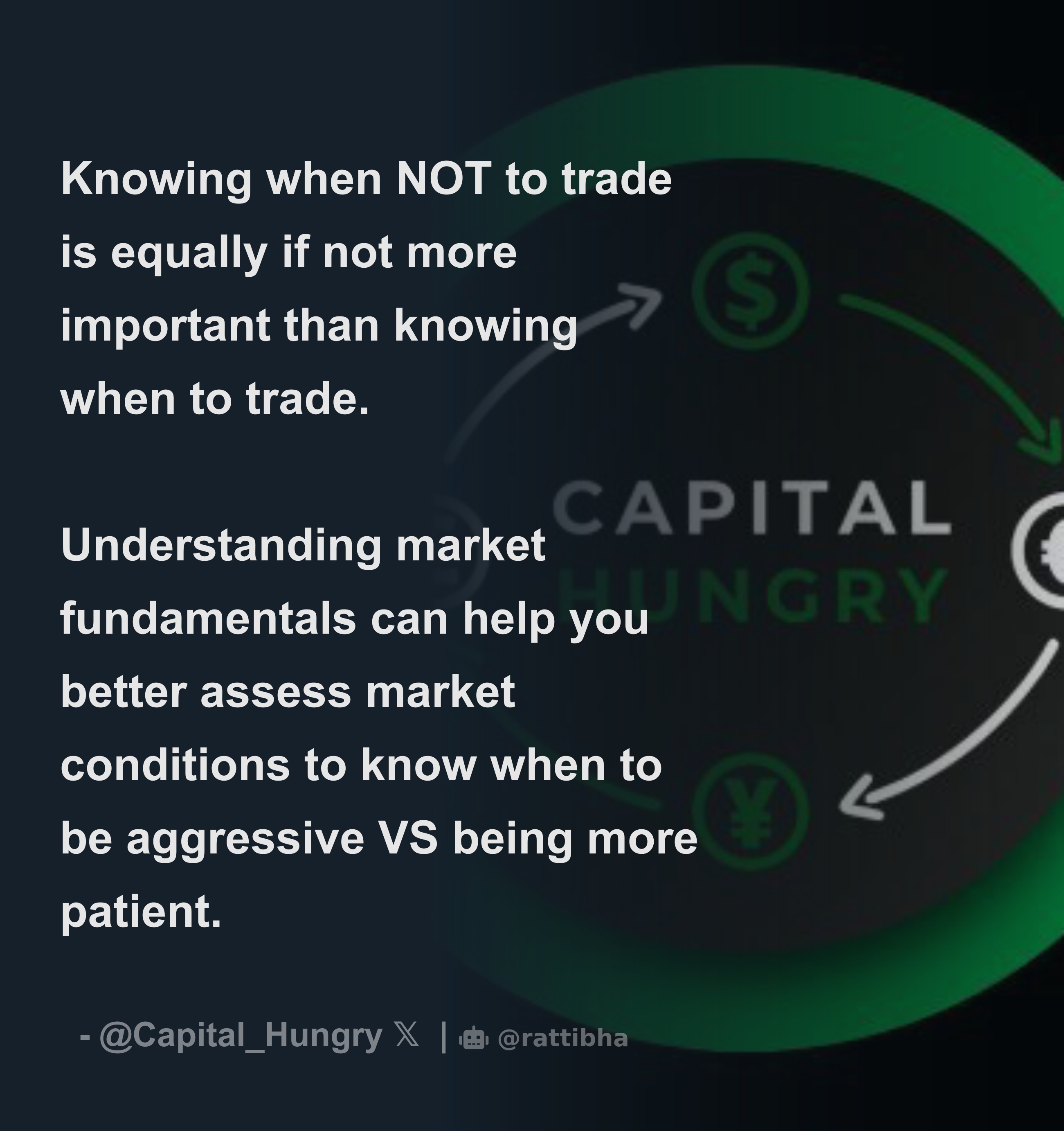 Knowing when NOT to trade is equally if not more important than knowing when to trade ...
