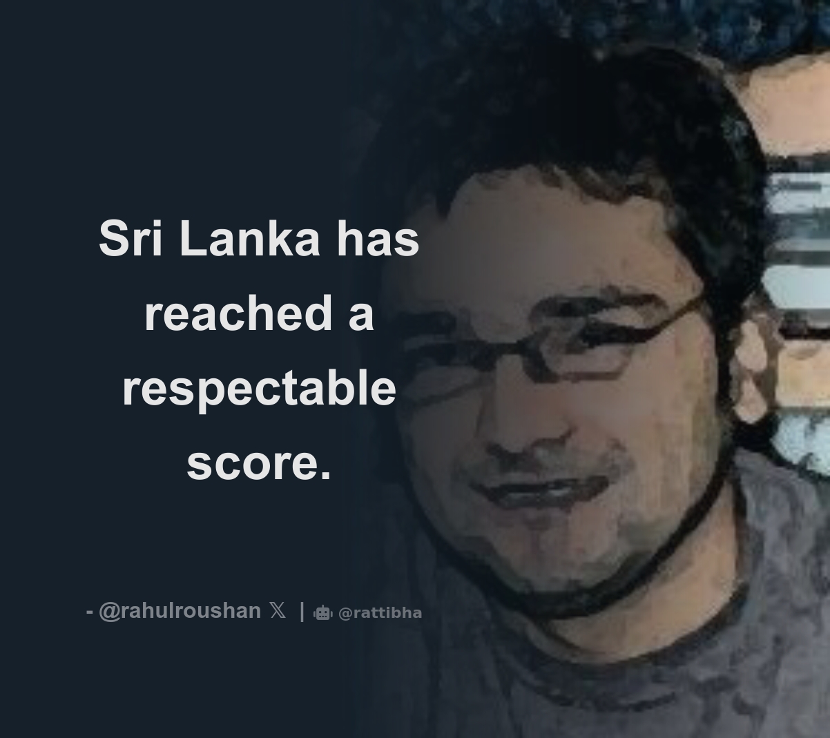 Sri Lanka has reached a respectable score. - Download Tweet Image from ...