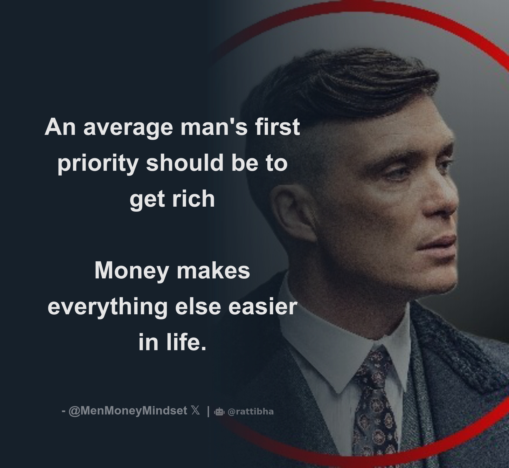 An average man's first priority should be to get rich Money makes ...