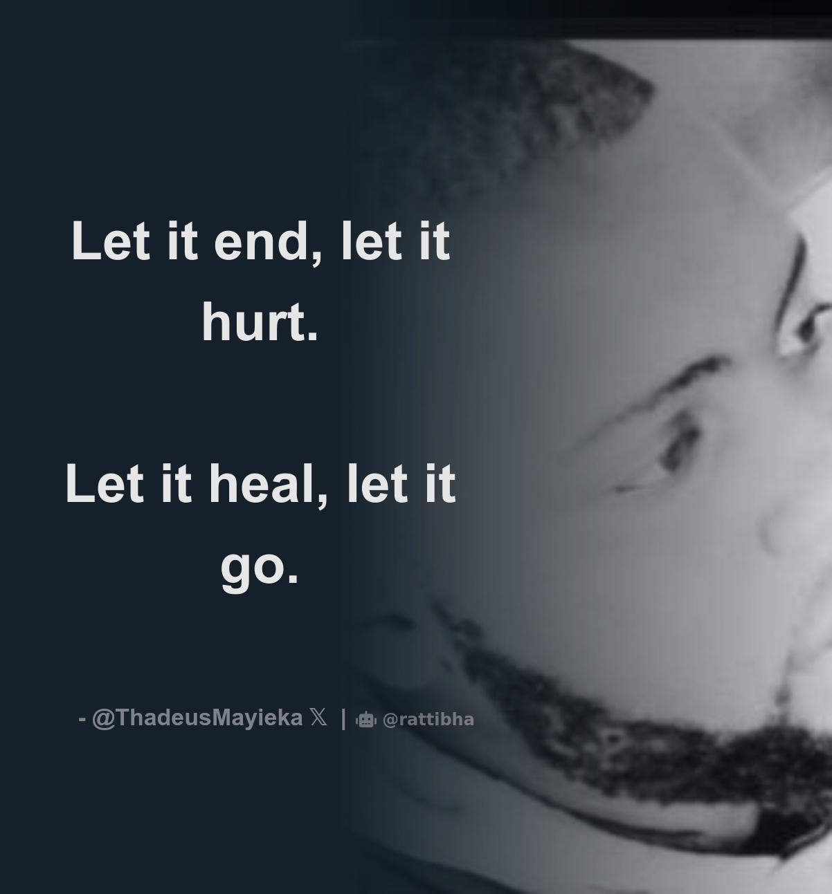 Let it end, let it hurt. Let it heal, let it go. - Thread from Thadeus ...