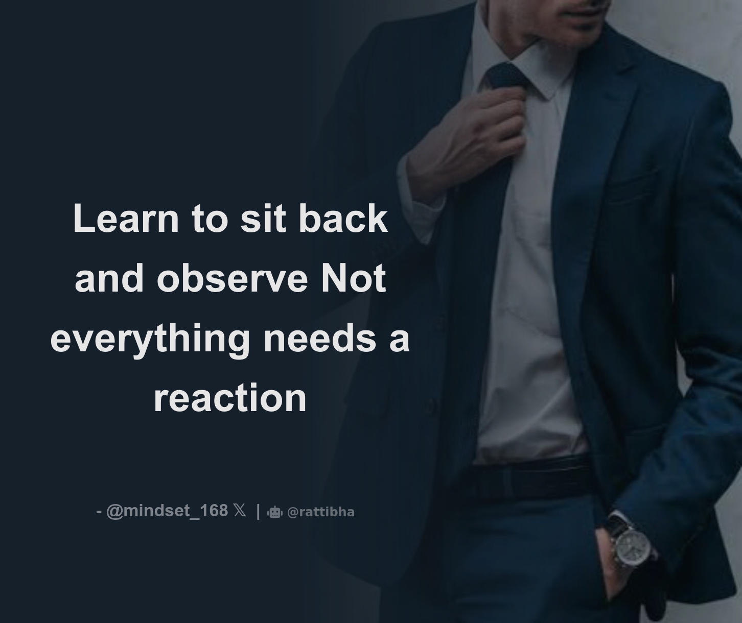 Learn to sit back and observe Not everything needs a reaction - Thread from 𝘽𝙞𝙡𝙡𝙞𝙤𝙣𝙖𝙞𝙧𝙚 𝙢𝙞𝙣𝙙𝙨𝙚𝙩 ...