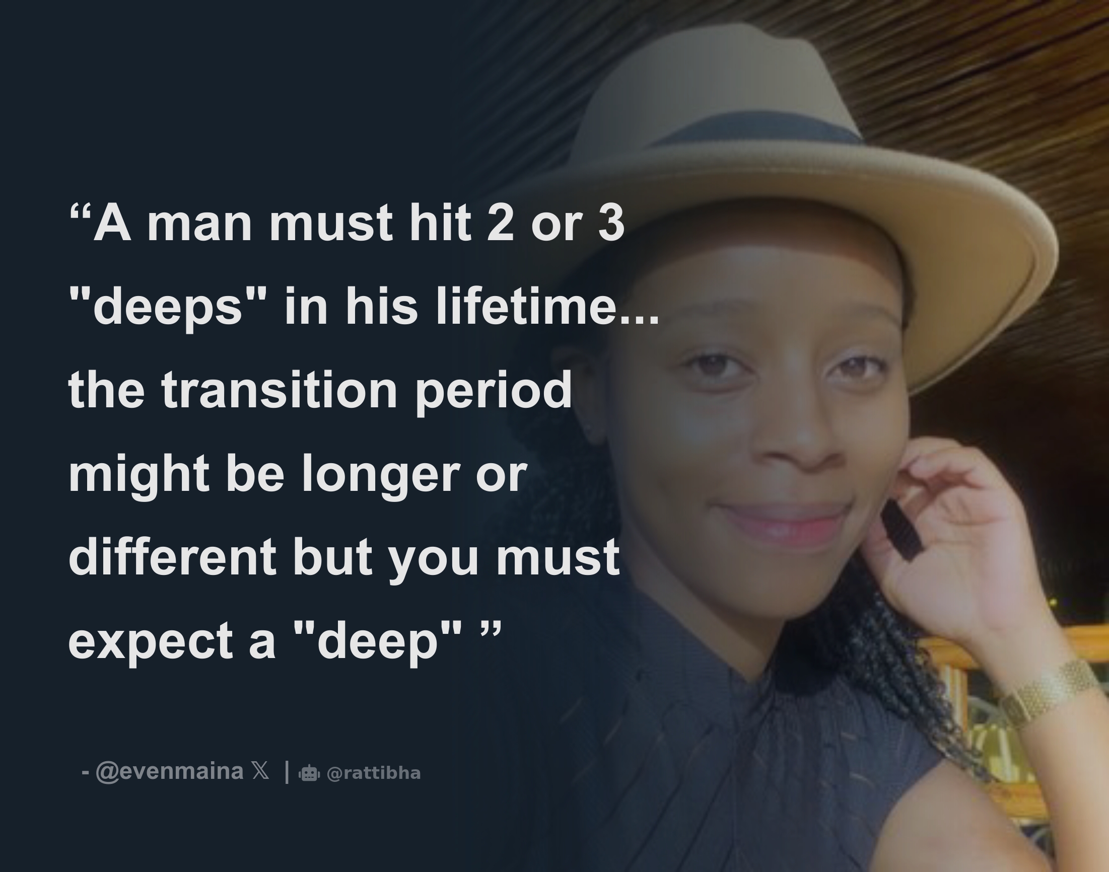 @daddyowenmusic “A man must hit 2 or 3 "deeps" in his lifetime... the ...