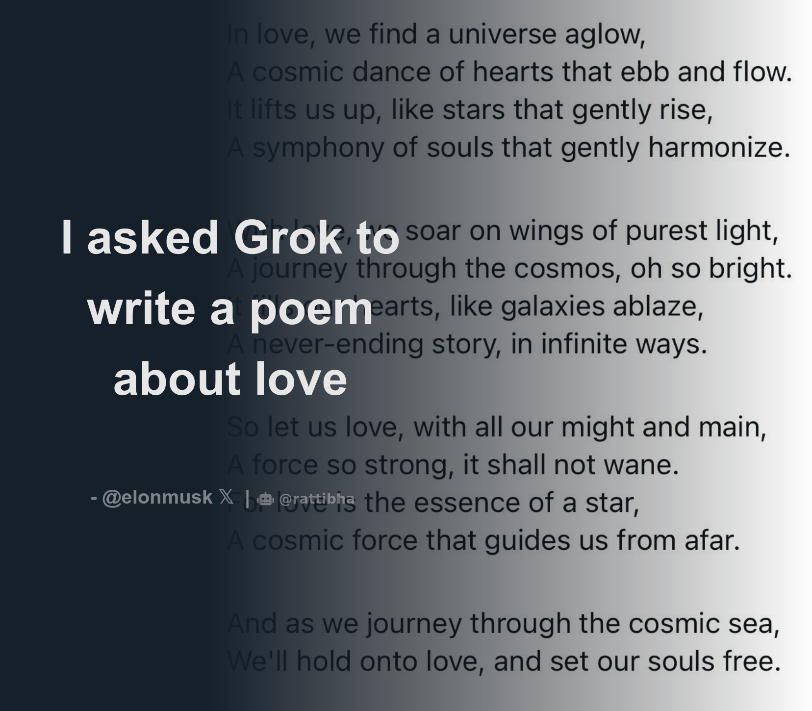 I asked Grok to write a poem about love - Download Tweet Image from ...