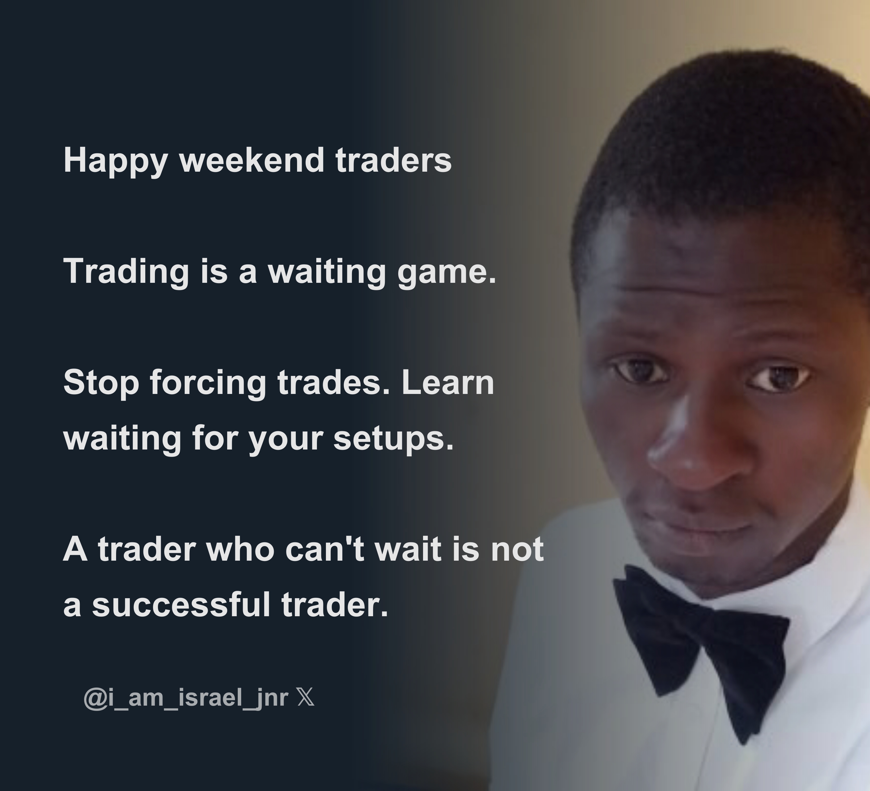 @DukeDarls Happy weekend traders Trading is a waiting game. Stop ...
