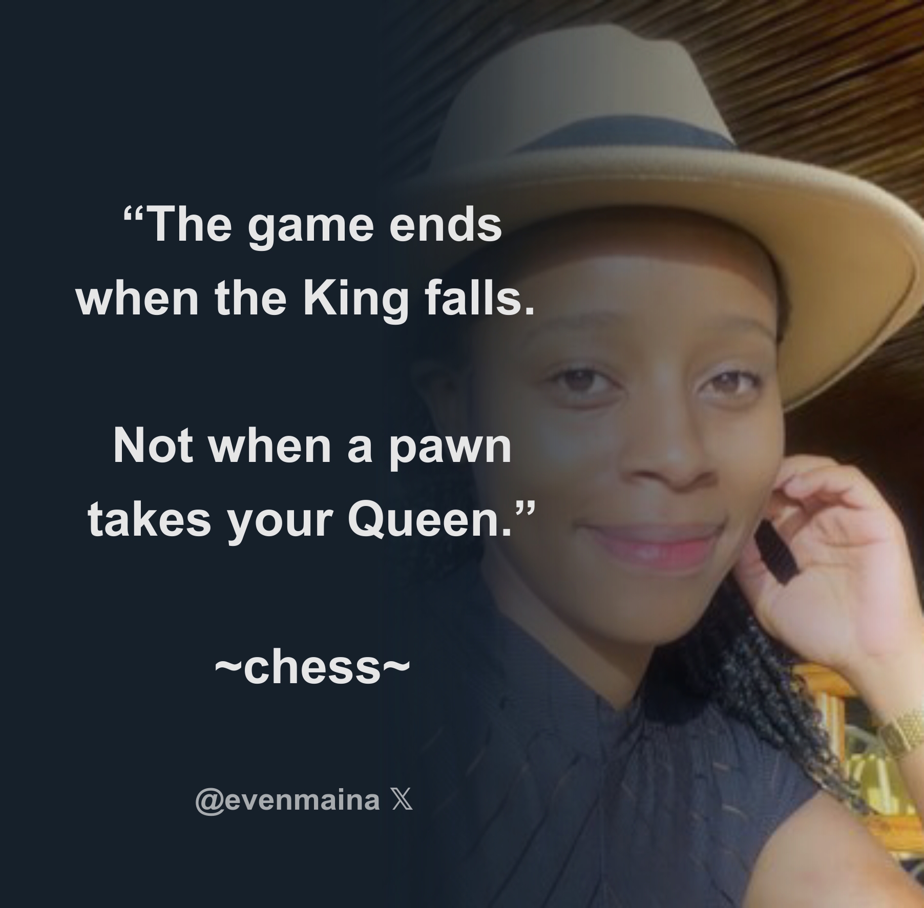 “The game ends when the King falls. Not when a pawn takes your Queen.” ~chess~ - Download Tweet ...