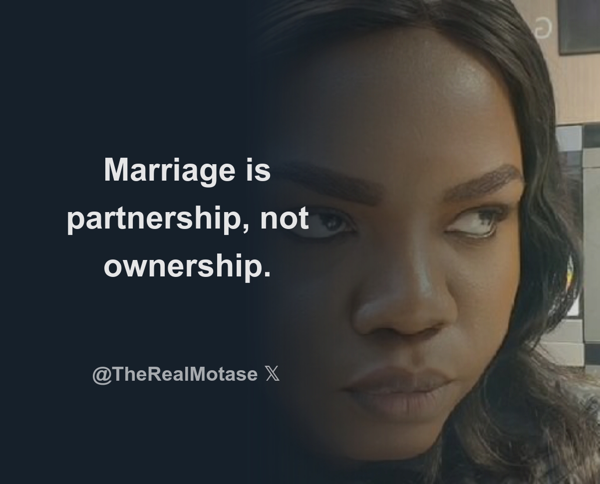 Marriage is partnership, not ownership. - Download Tweet Image from ...