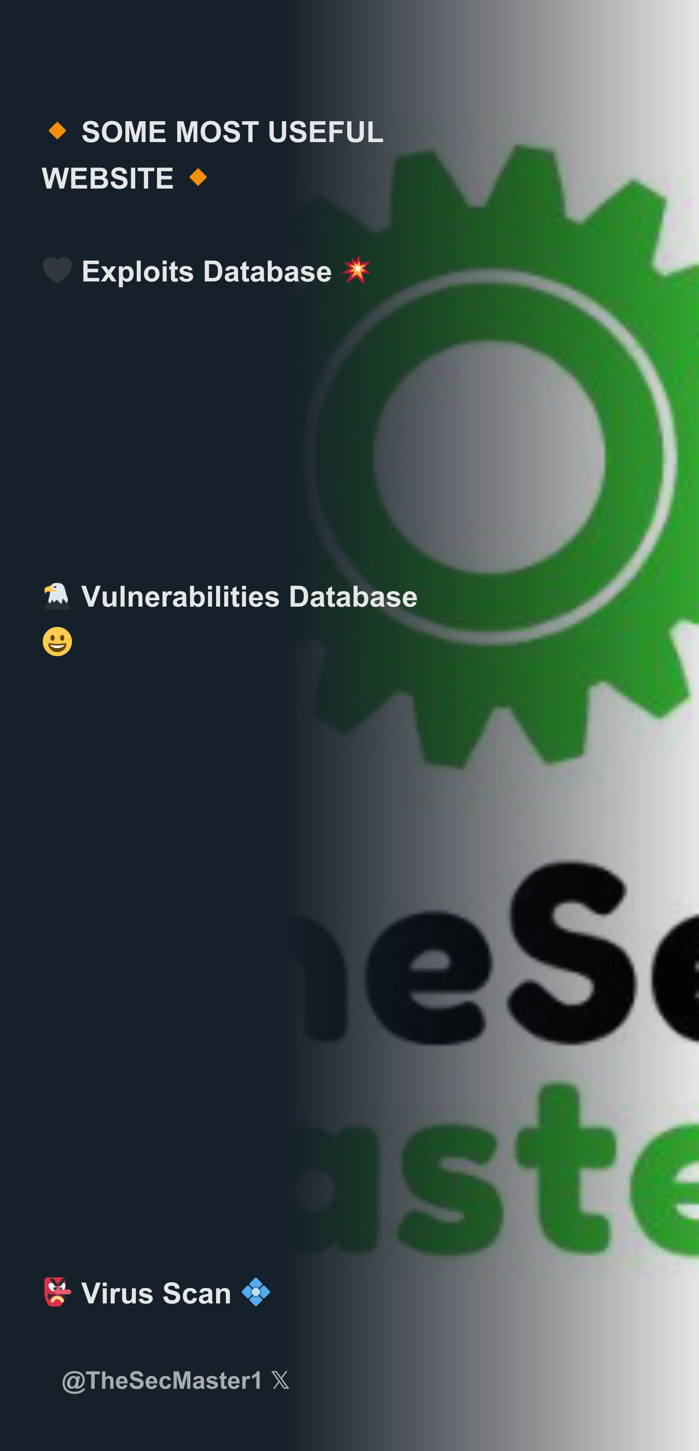 🔸 SOME MOST USEFUL WEBSITE 🔸 🖤 Exploits Database 💥 https://t.co ...