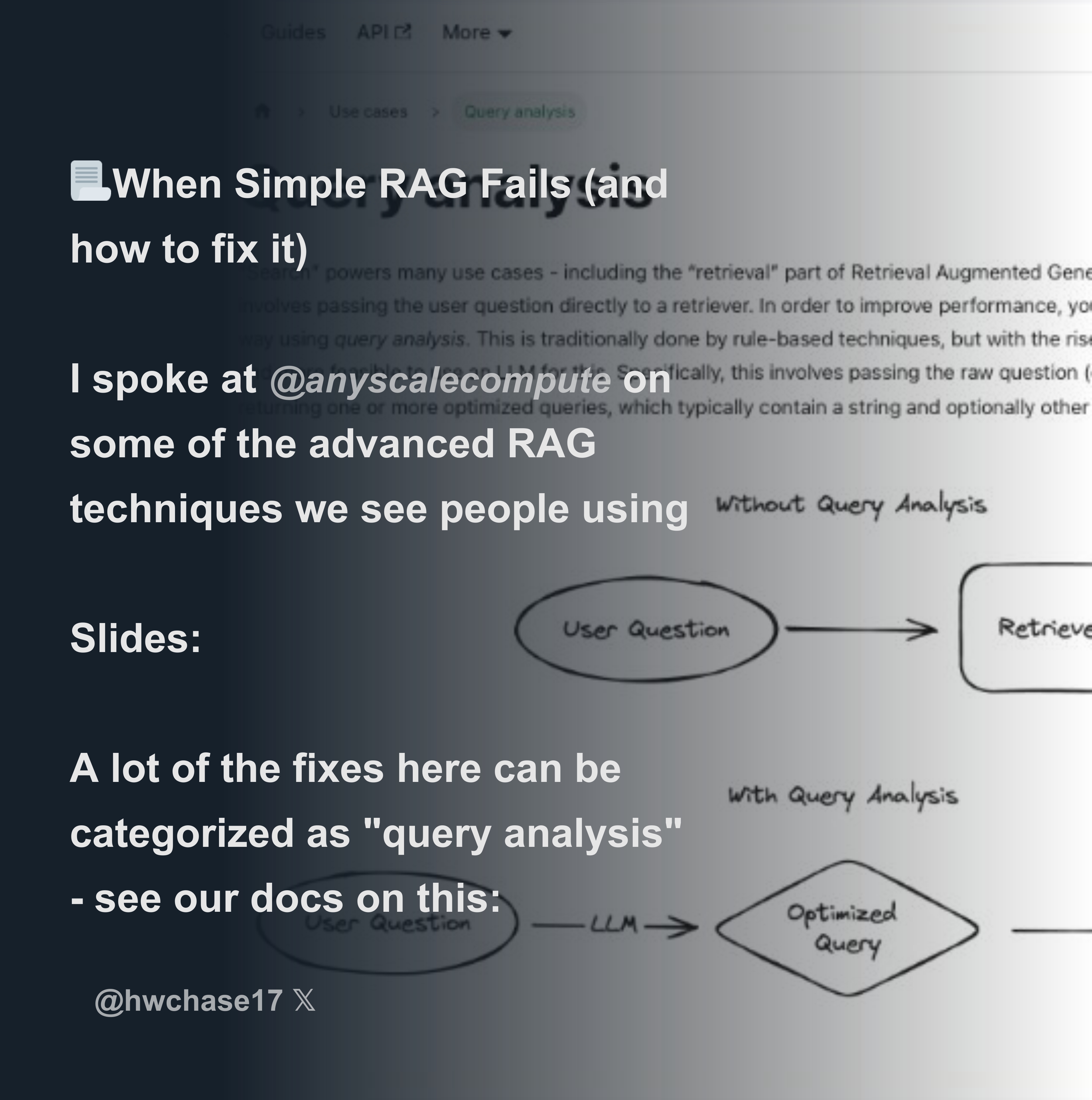 📃When Simple RAG Fails (and how to fix it) I spoke at @anyscalecompute on some of the advanced ...