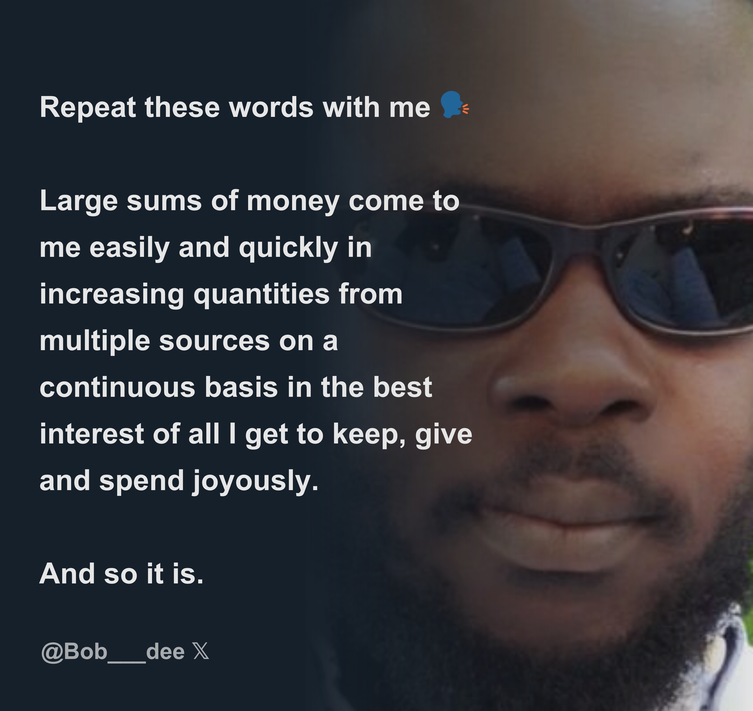 Repeat these words with me 🗣 Large sums of money come to me easily and ... Repeat these words with me 🗣 Large sums of money come to me easily and ...