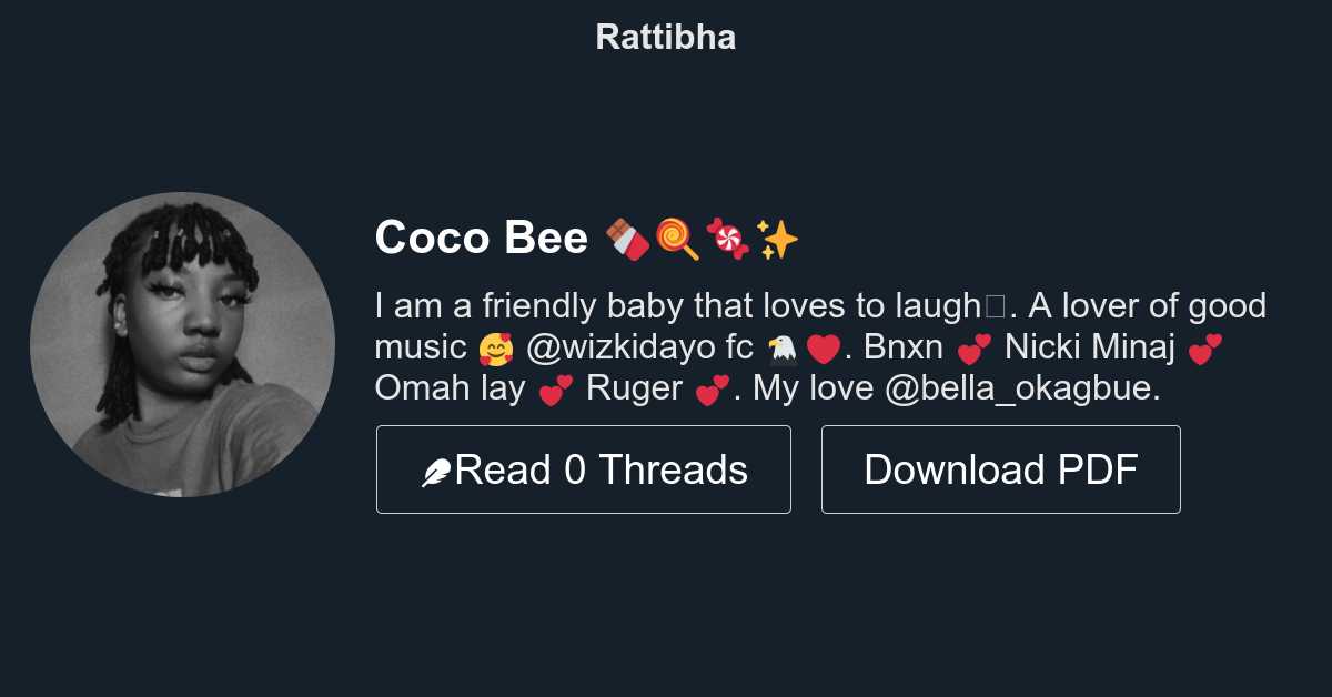 Threads from Coco Bee 🍫🍭🍬 - Rattibha