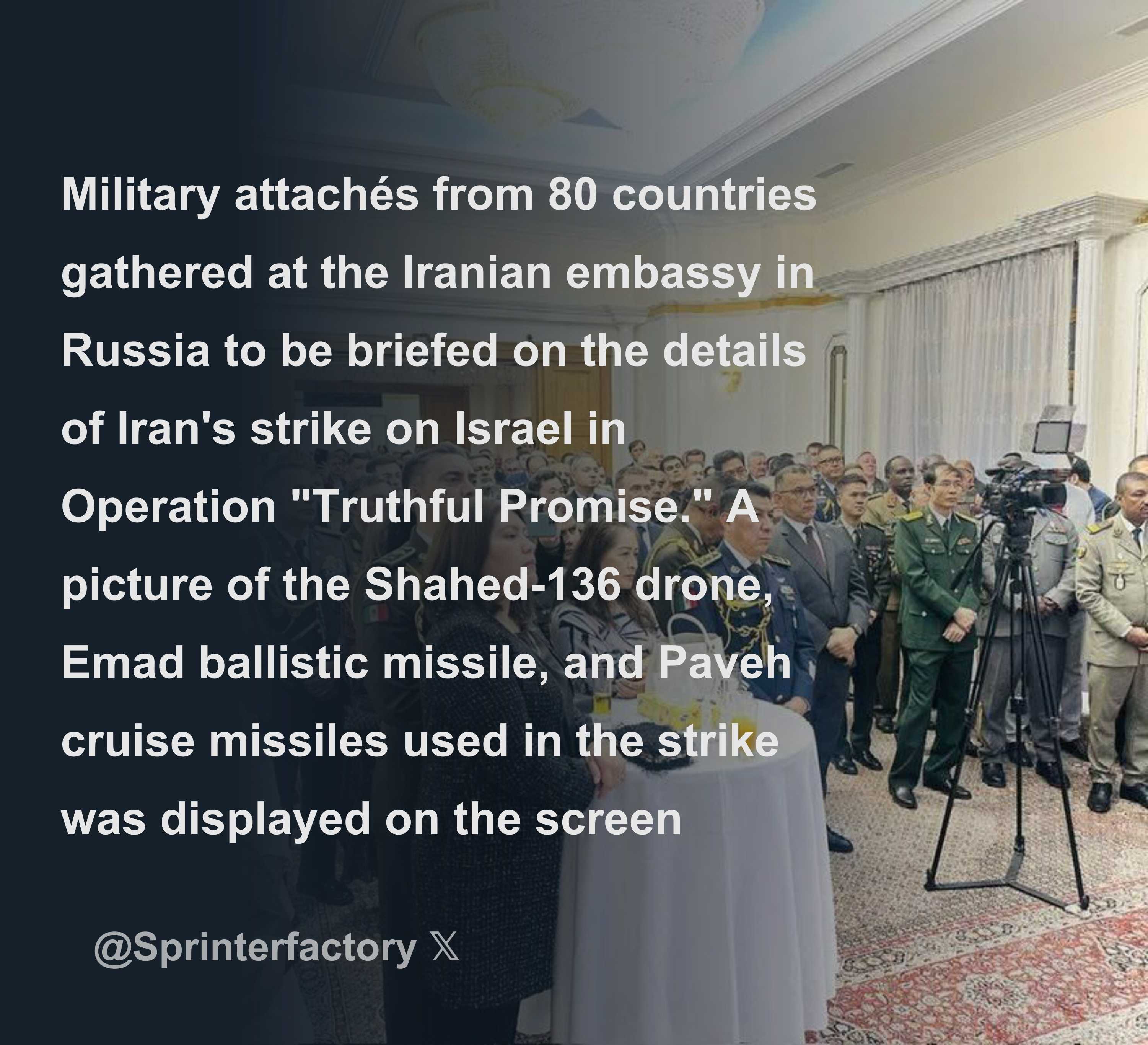 Military attachés from 80 countries gathered at the Iranian embassy in ...