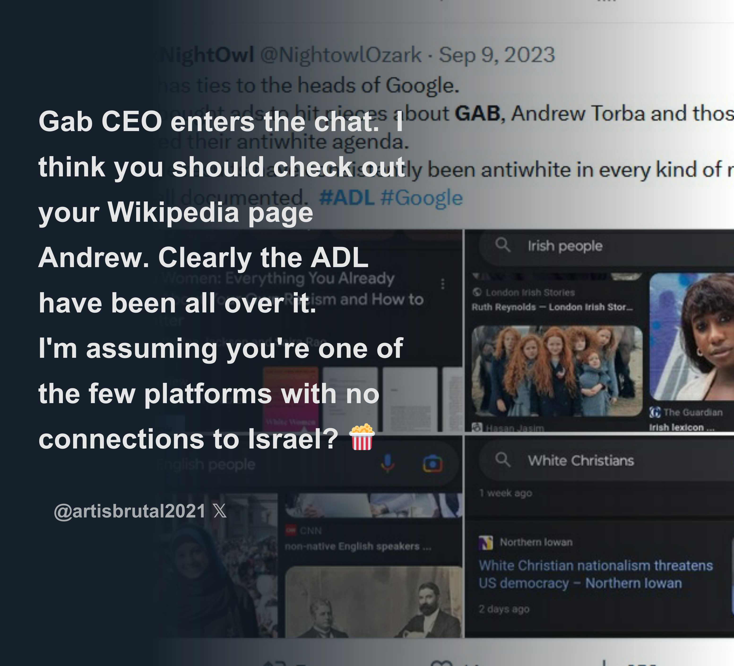 Gab CEO enters the chat. I think you should check out your Wikipedia ...
