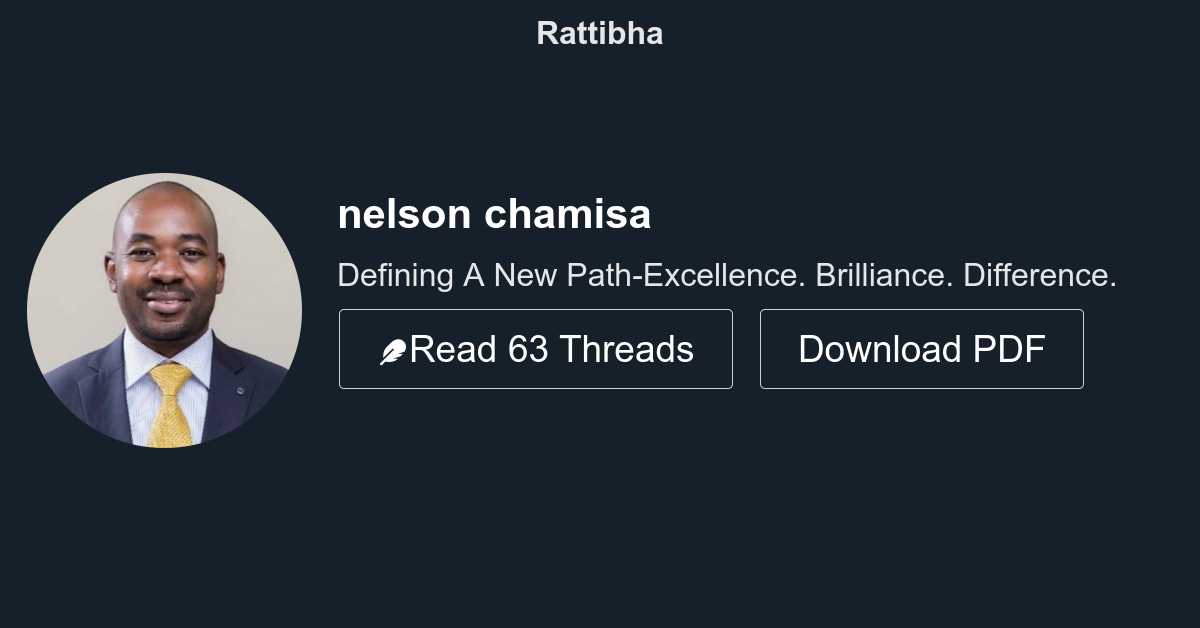 Threads from nelson chamisa - Rattibha