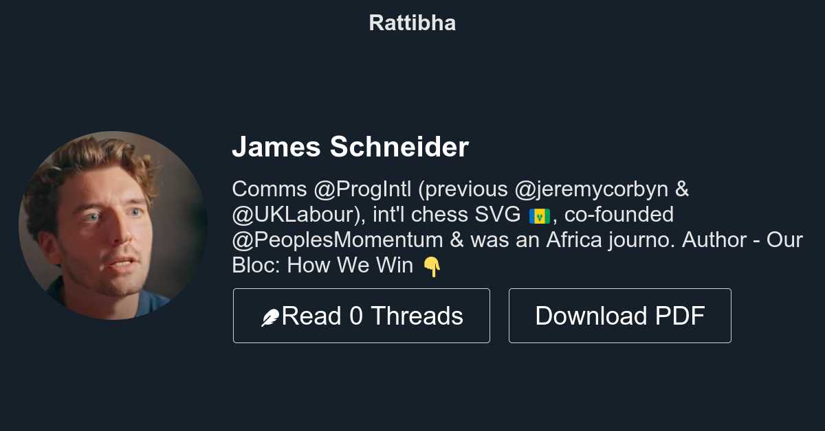 Threads from James Schneider - Rattibha