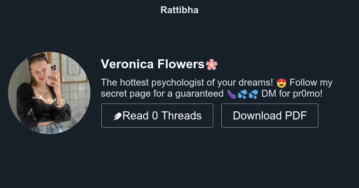 Threads from Veronica Flowers🌸 - Rattibha