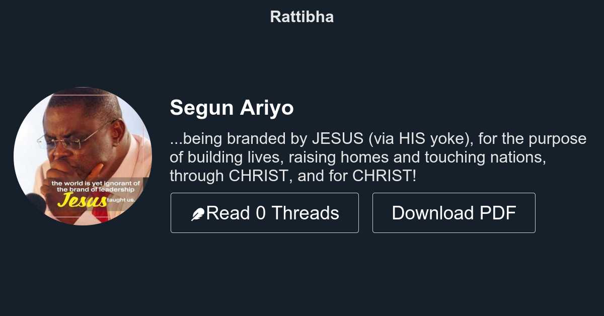 Threads from Segun Ariyo - Rattibha