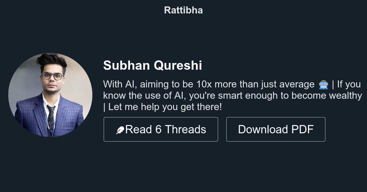 Threads from Subhan Qureshi - Rattibha