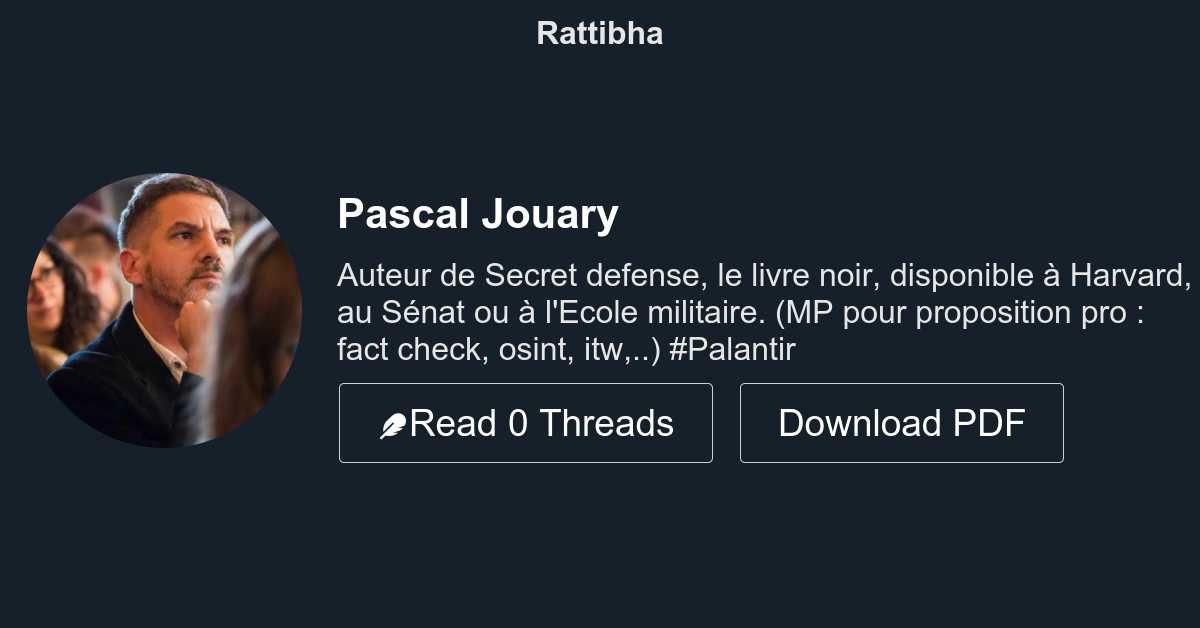 Threads from Pascal Jouary - Rattibha