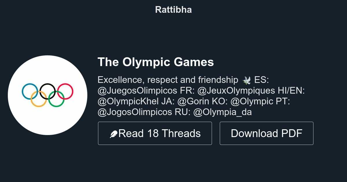 Threads from The Olympic Games - Rattibha