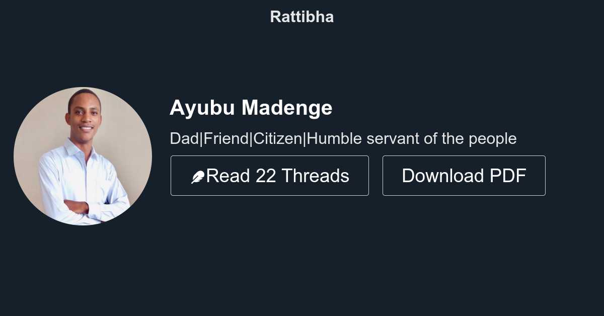 Threads from Ayubu Madenge - Rattibha