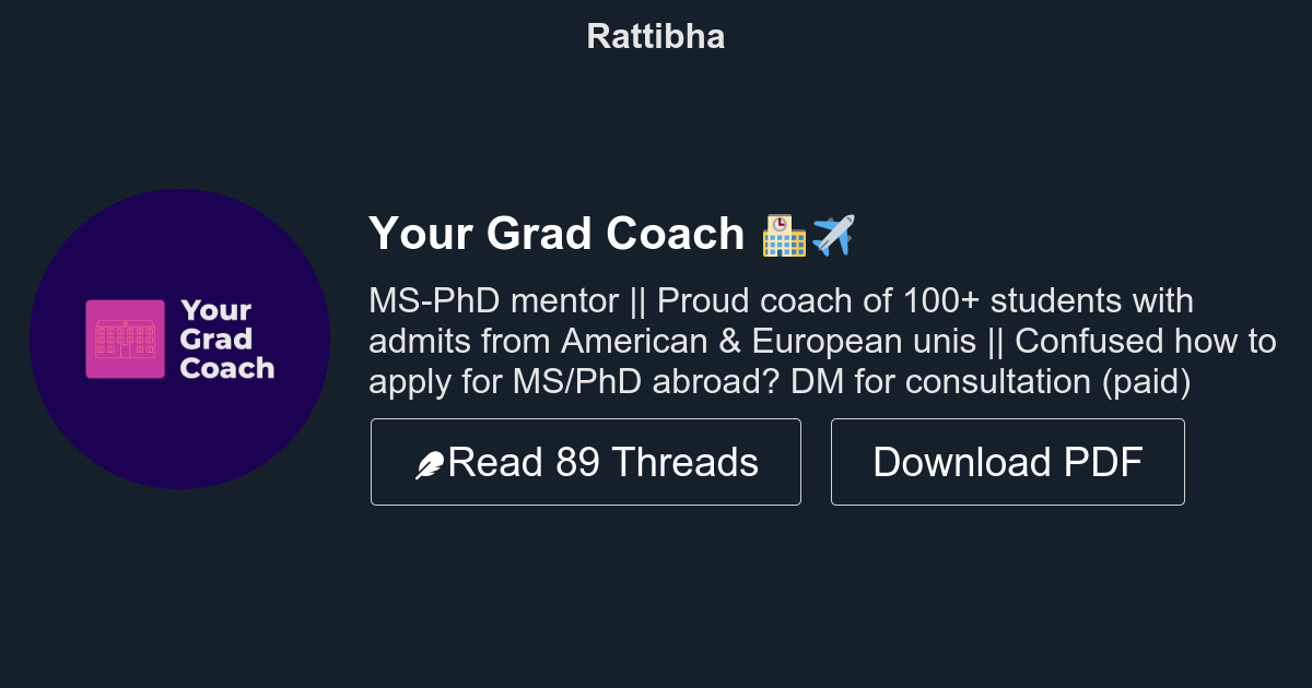 Threads from Your Grad Coach - Rattibha