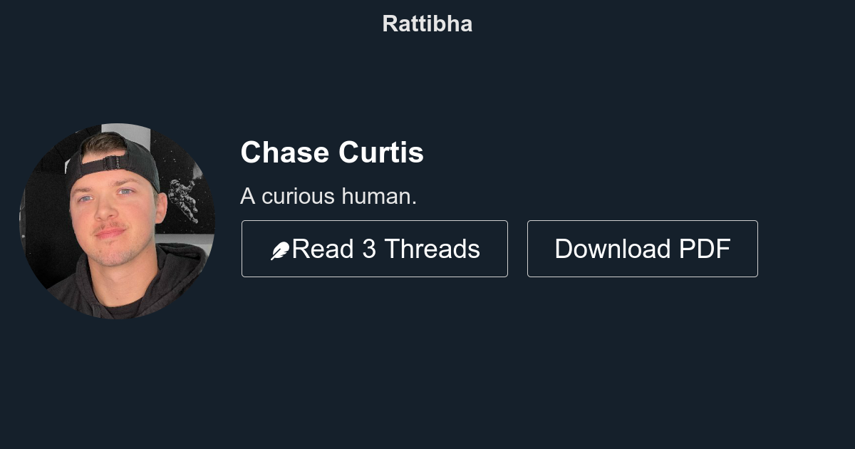 Threads from Chase Curtis 🍭 - Rattibha