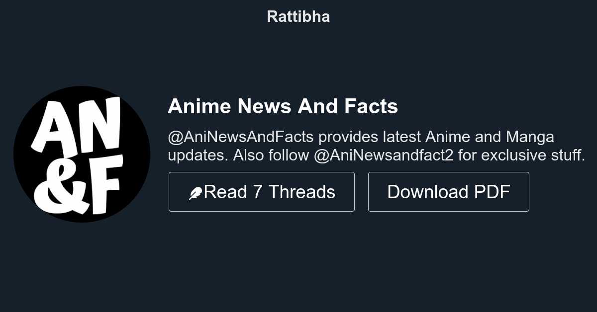 Threads from Anime News And Facts - Rattibha
