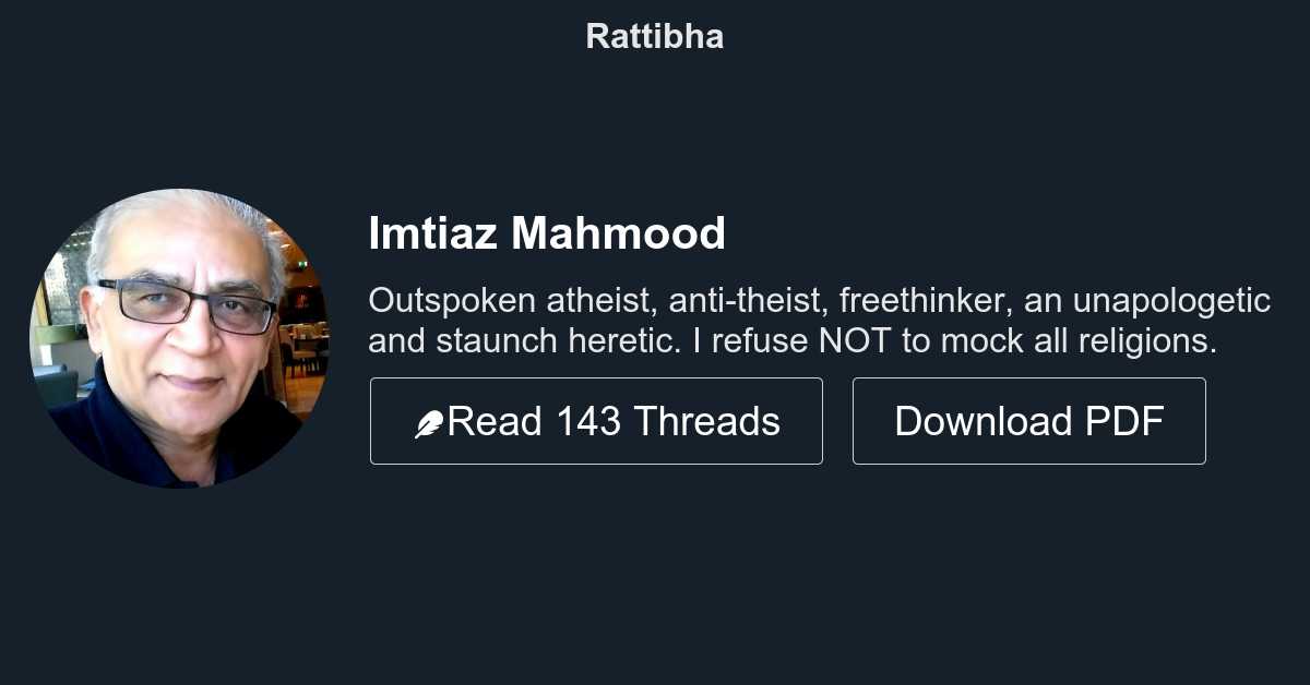 Threads from Imtiaz Mahmood - Rattibha
